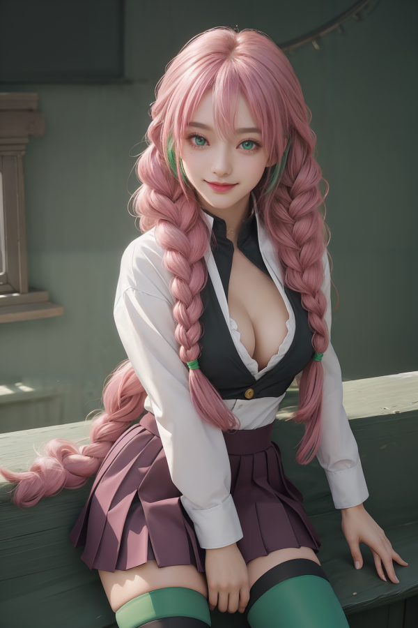 Wallpaper Aigc Beautiful Breasts Cleavage Cosplay Demon Slayer