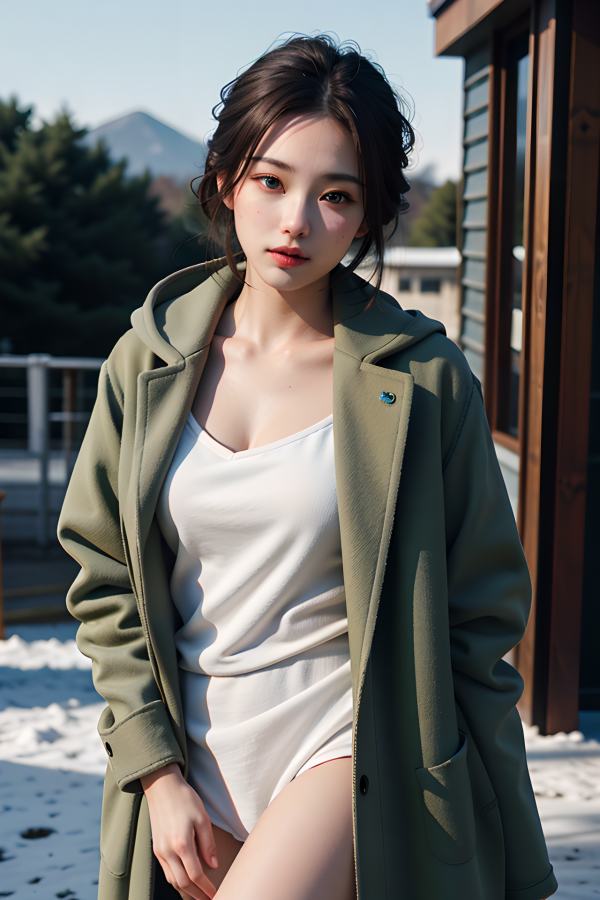 Wallpaper Boobs Coat Sexy Winter Woman 1280x1920 Aiarthere