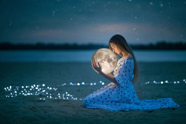 Wallpaper Anime Girls Praying Big Boobs Dress Blonde Kneeling Closed Eyes Long Hair