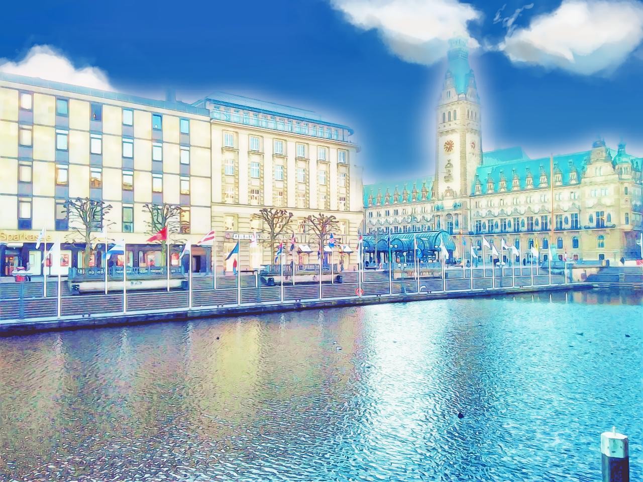 Obrázky na plochu : panorámu mesta, porty, mrakodrap, Everfilter, palác ...