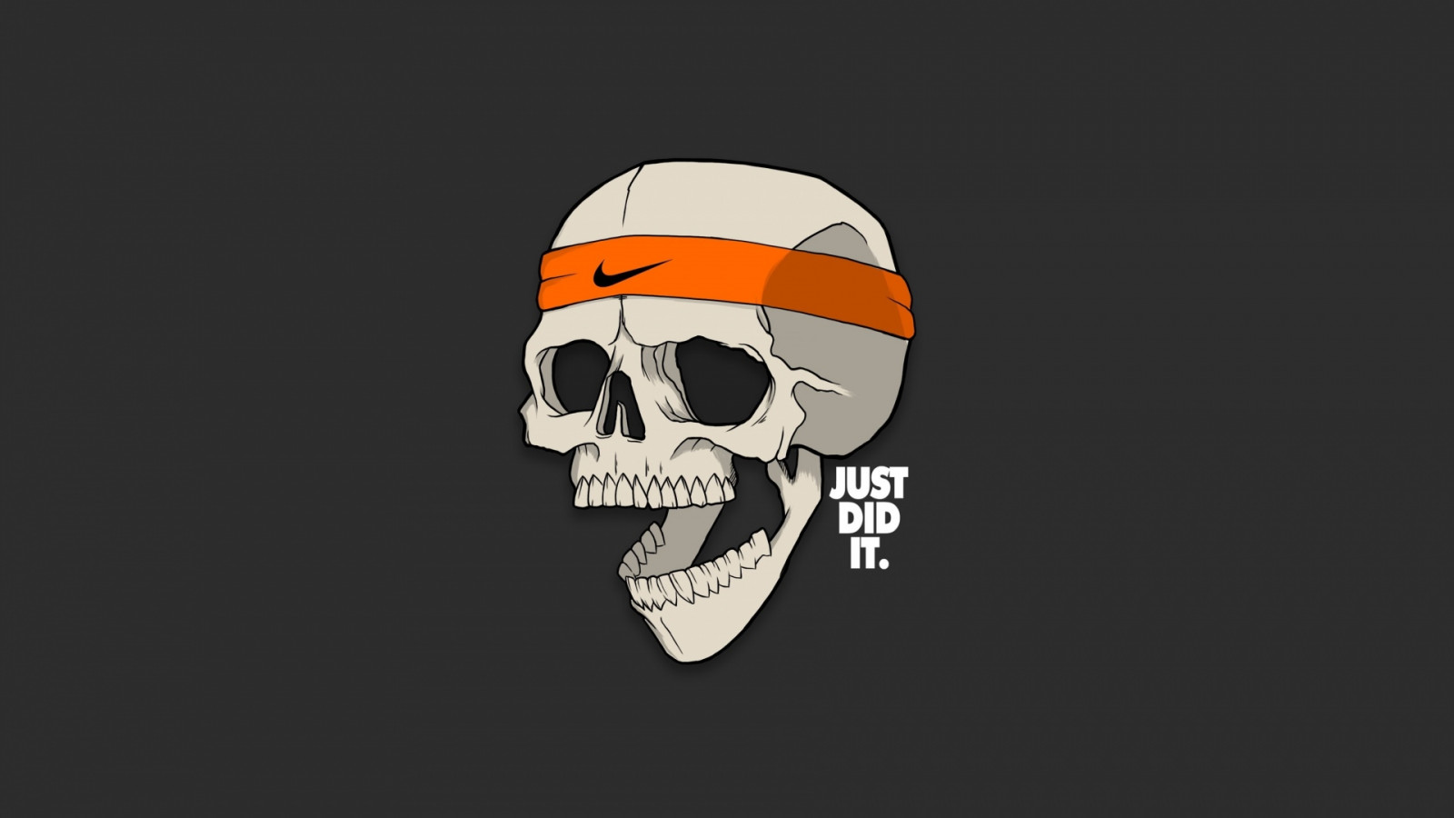 Tapety : Sztuka cyfrowa, czaszka, Proste tło, Nike, humor, otwarte usta ...