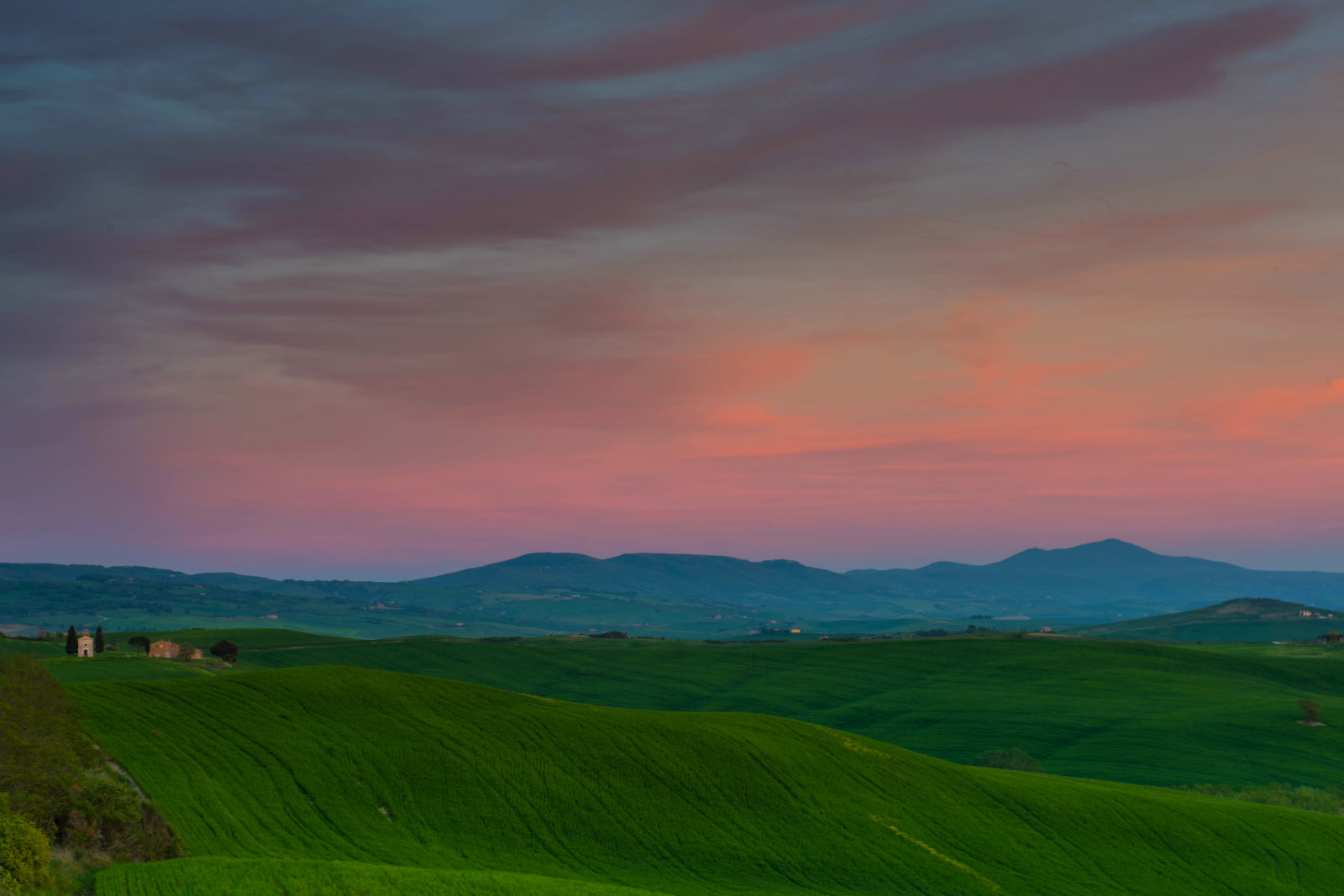 Achtergronden : zonlicht, landschap, bergen, zonsondergang, Italië ...