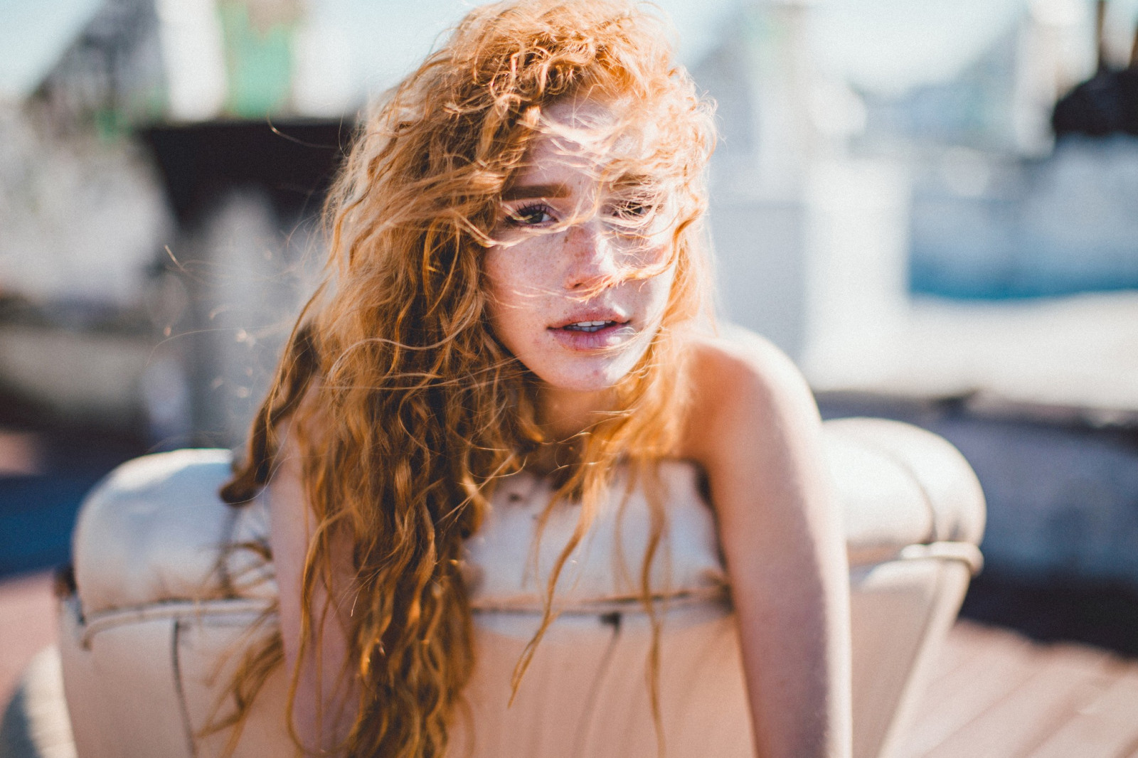 Wallpaper Women Redhead Model Depth Of Field Long Hair Bare