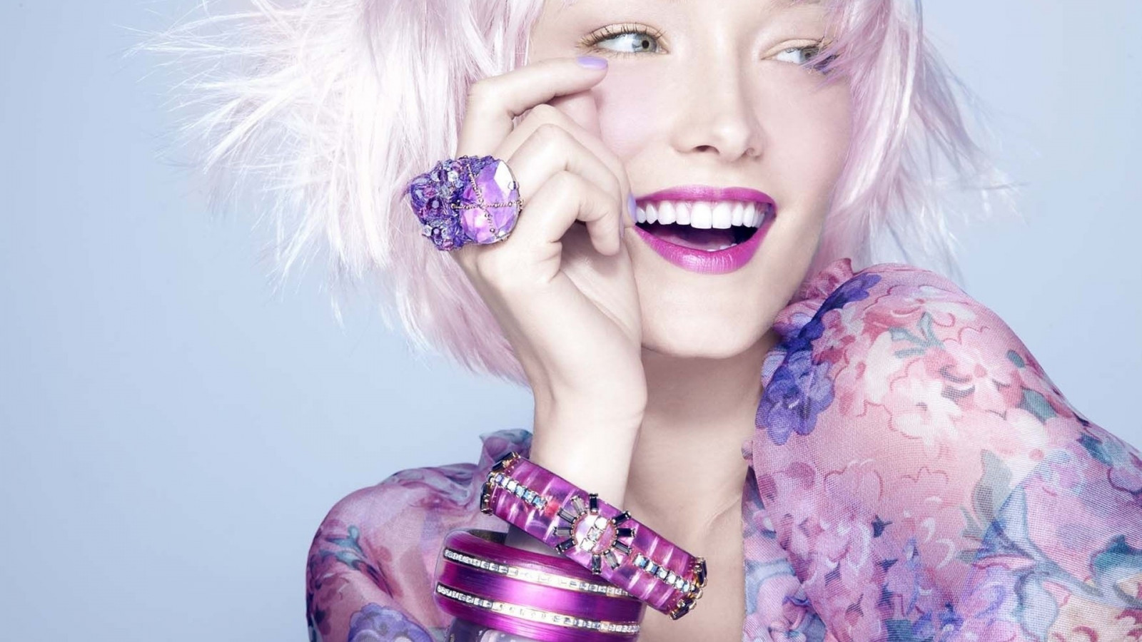 Wallpaper : face, women, model, eyes, photography, purple, singer, blue ...