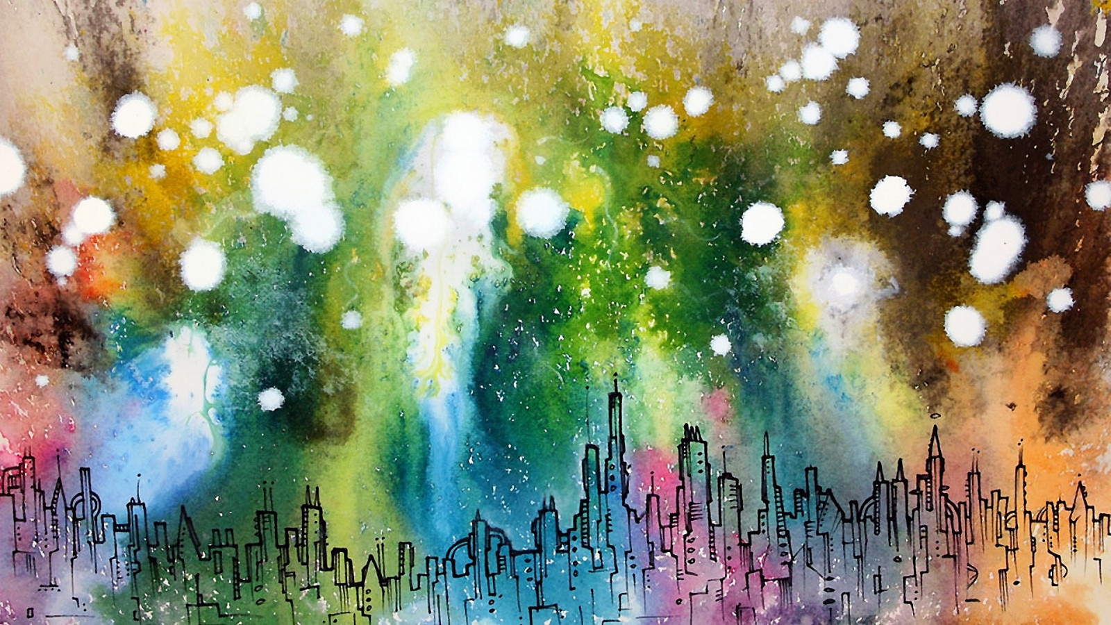 Wallpaper : 1920x1080 px, abstrak, karya seni, kota, cityscapes, warna ...