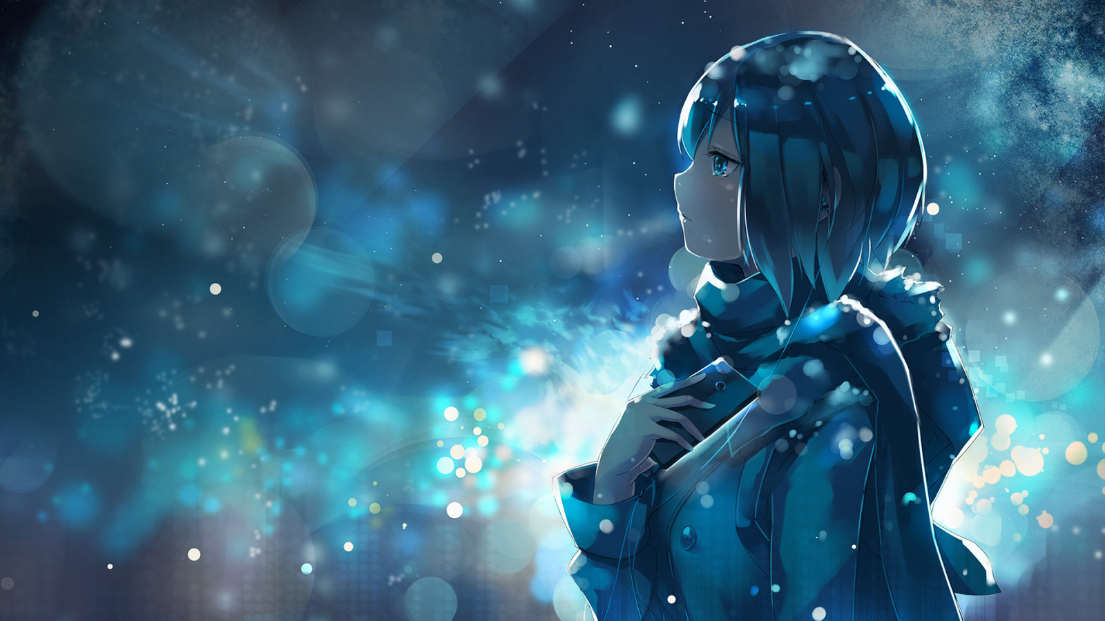 Fondos De Pantalla Ilustración Anime Chicas Anime Caracteres Originales Bufanda Universo