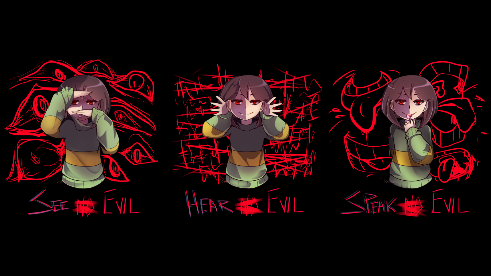 Tapety : ilustrace, Undertale, Chara, tma 3840x2160 - ludendorf - 19309 ...