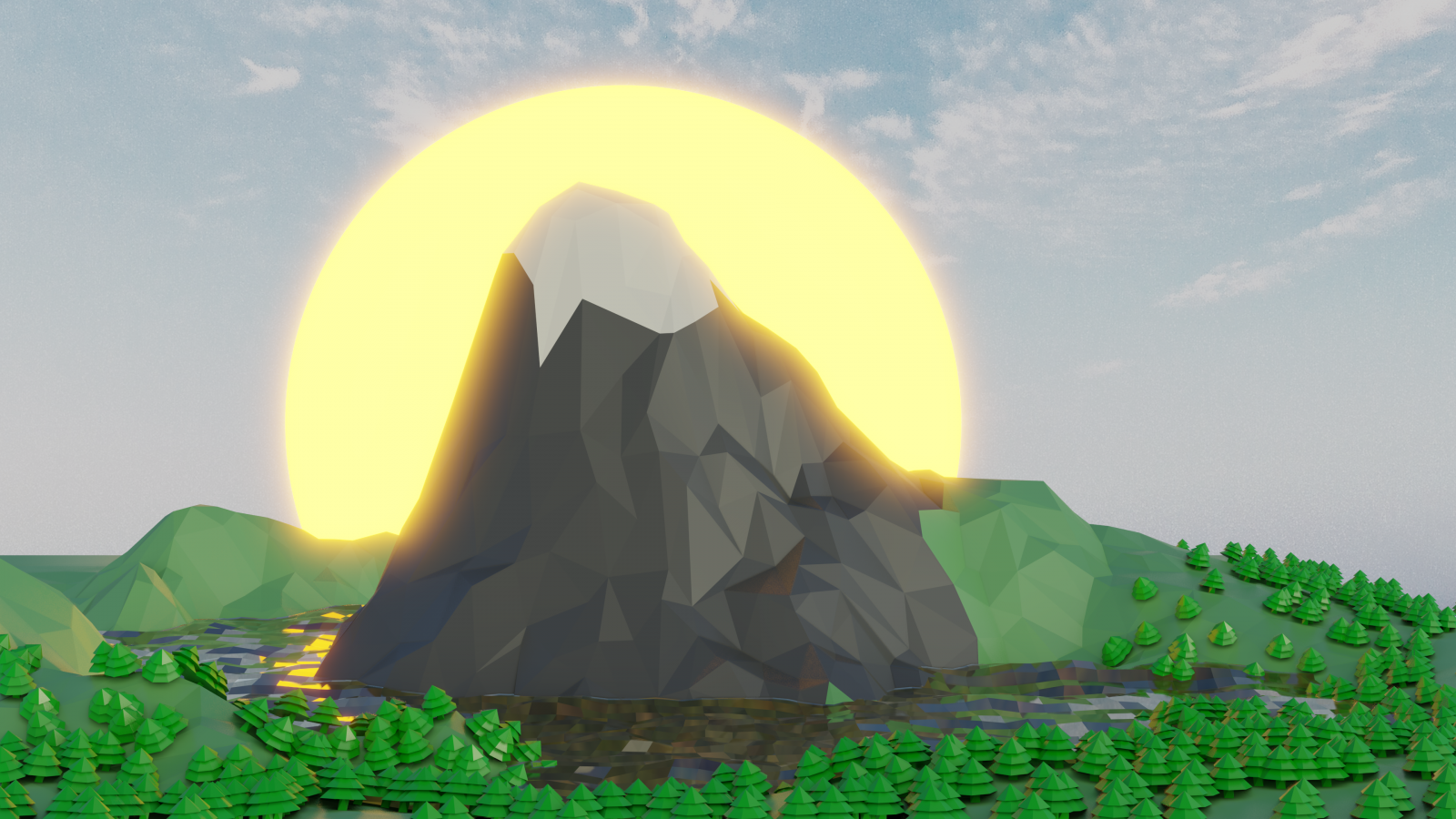 Wallpaper : low poly, Blender, landscape 3840x2160 - gropanda - 1610631 ...