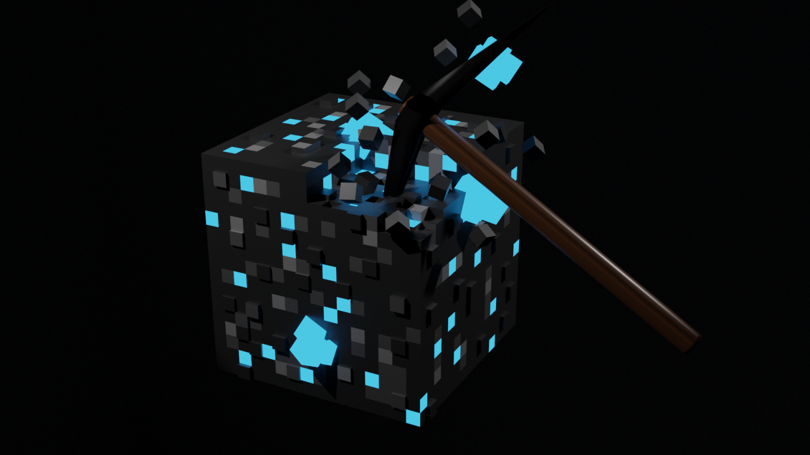 Wallpaper : Minecraft, 3D, model, dark, cub, cube 1920x1080 - ananim137 ...