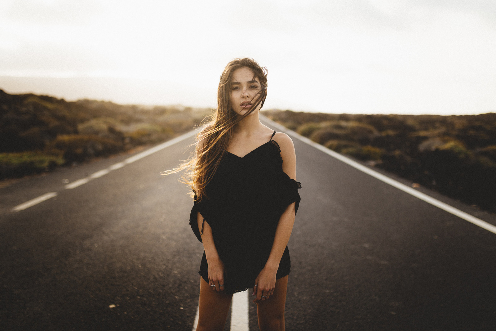 Wallpaper Women Brunette Brown Eyes Black Shirt Open Mouth