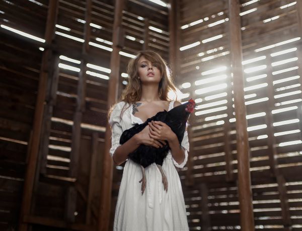 Wallpaper Women Model Long Hair White Dress Anastasia Scheglova