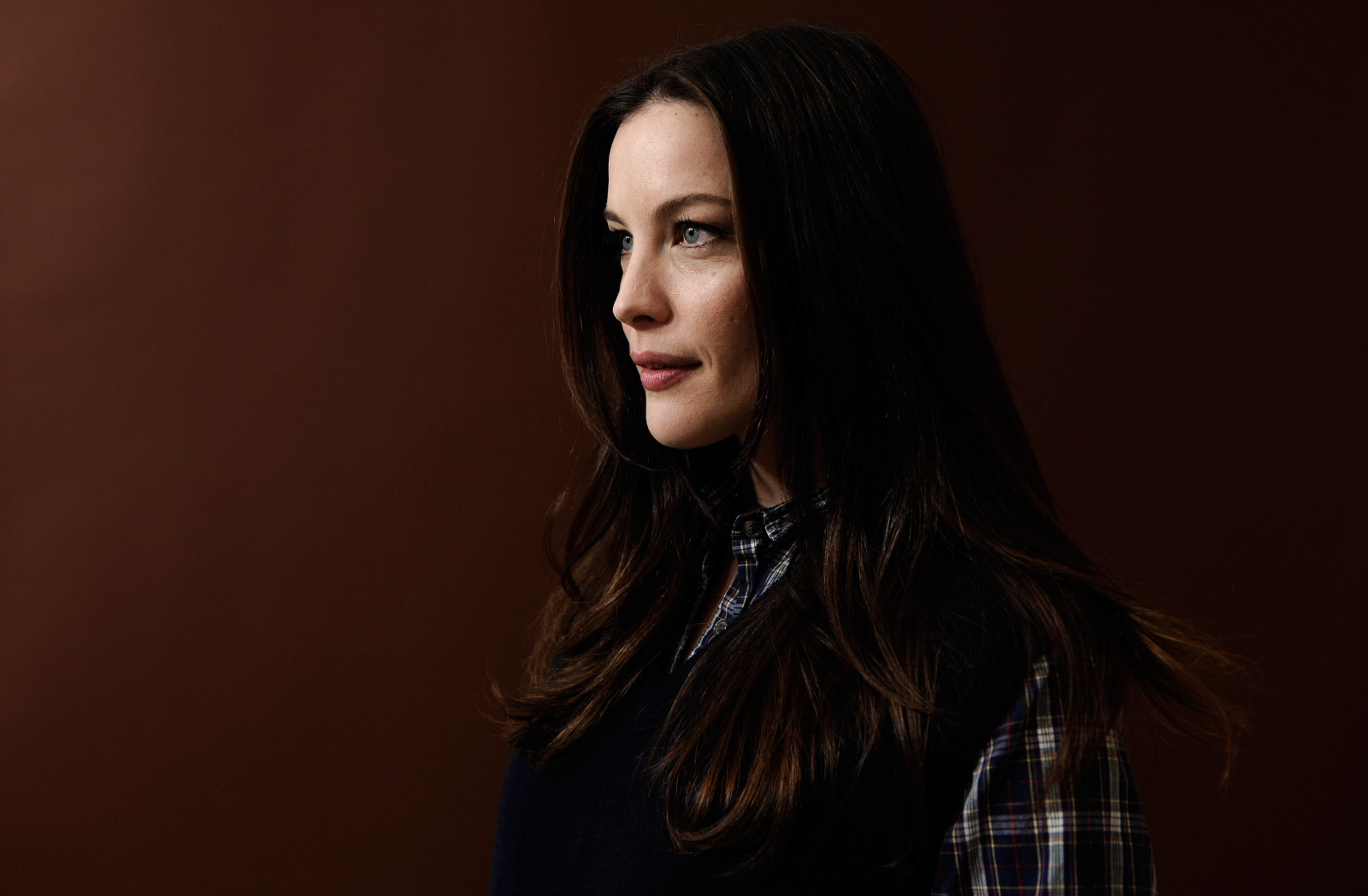 Wallpaper : black, women, simple background, long hair, blue eyes ...