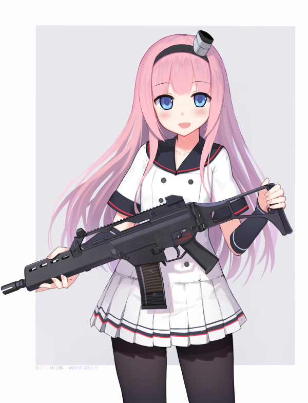 Fond Décran Illustration Pistolet Cheveux Longs Anime Filles