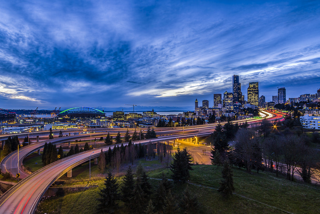 Wallpaper : Seattle, park, city, longexposure, bridge, sunset, skyline ...