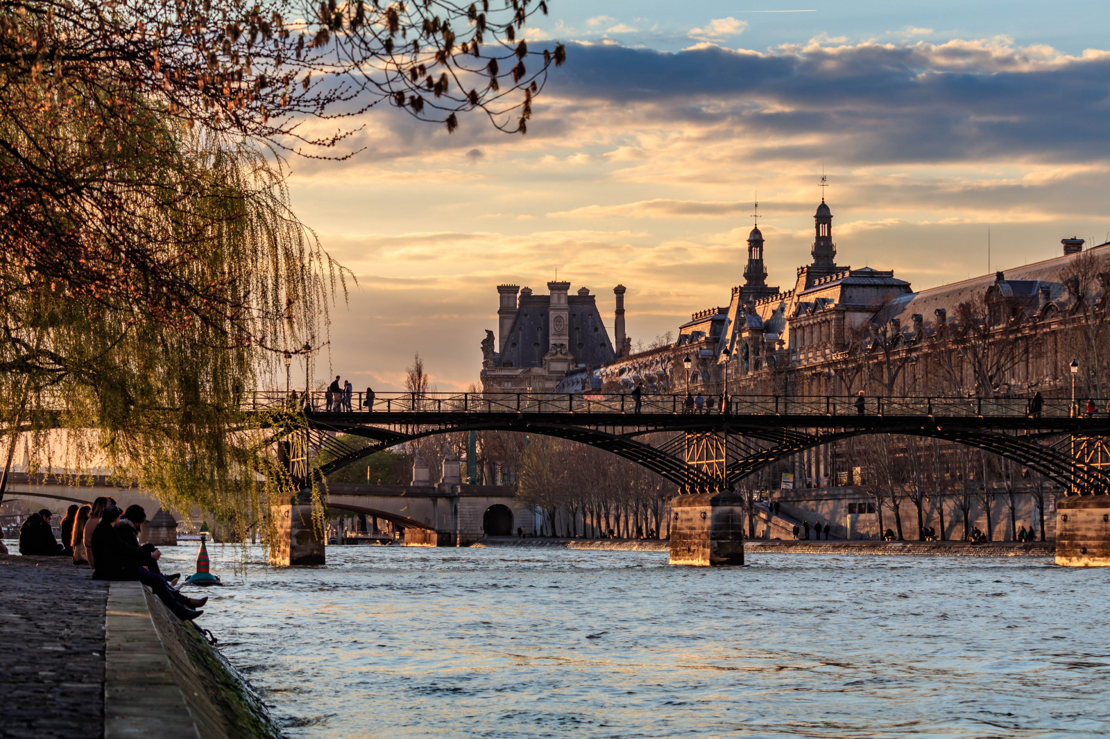 Sfondi : tramonto, Parigi, acqua, Senna, architettura, Canone, fiume ...