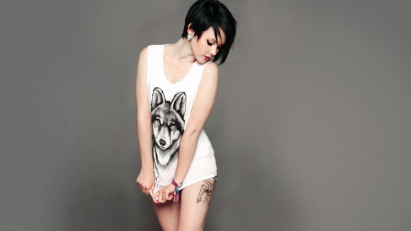 Wallpaper Women Model Pornstar Dress Tattoo Pattern Dark Hair