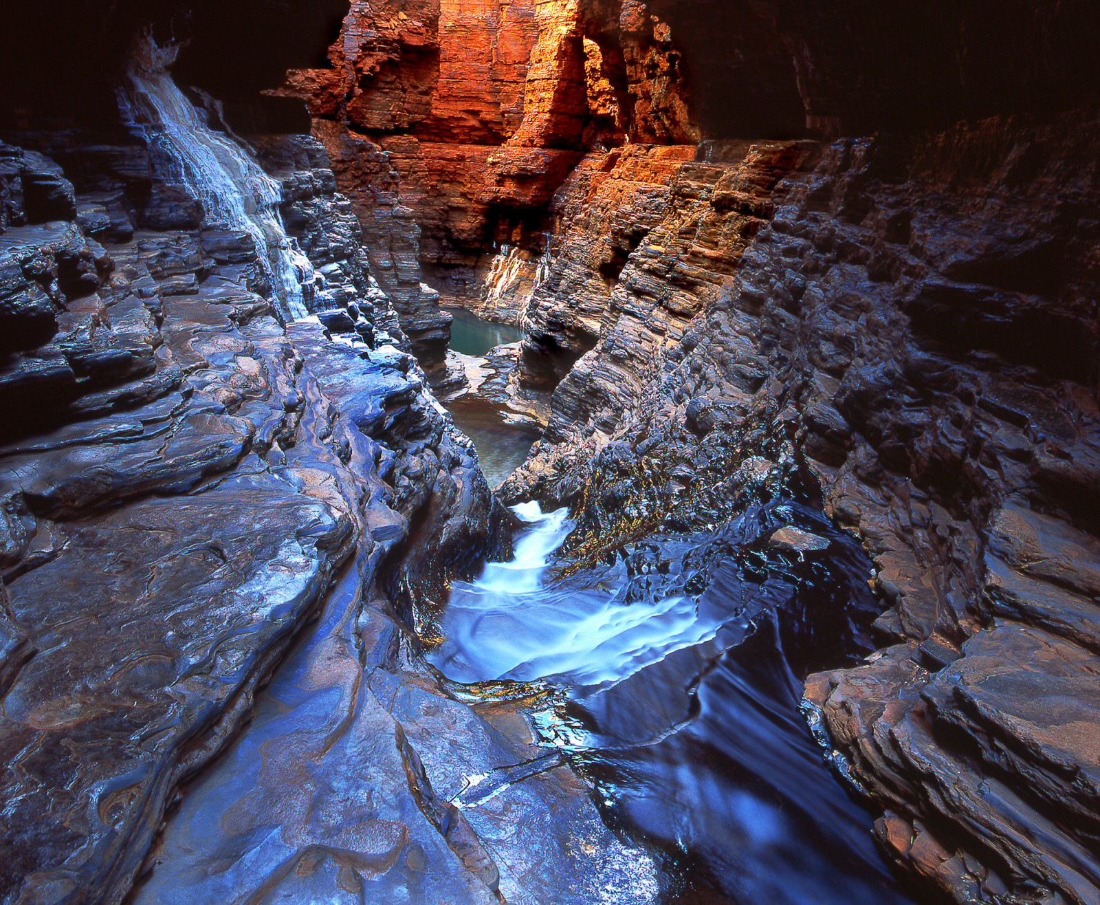 Wallpaper : park, light, red, cliff, water, pool, landscape ...