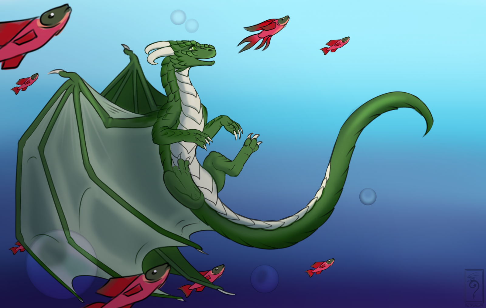 Wallpaper : furry, dragon, underwater, fish 3405x2160 - mc024 - 1936523 ...