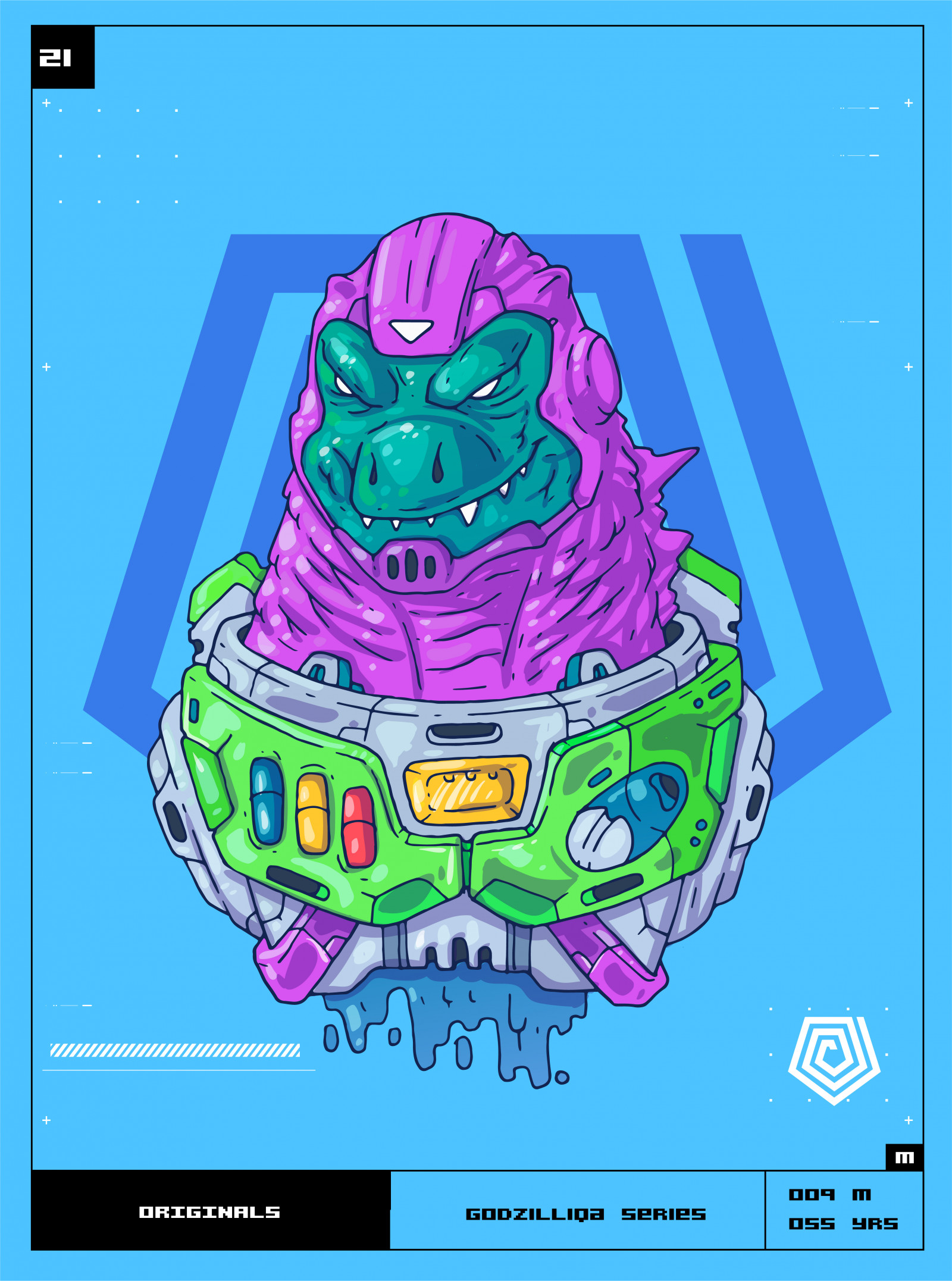 Wallpaper : Godzilla, nft, digital art, illustration, colorful ...