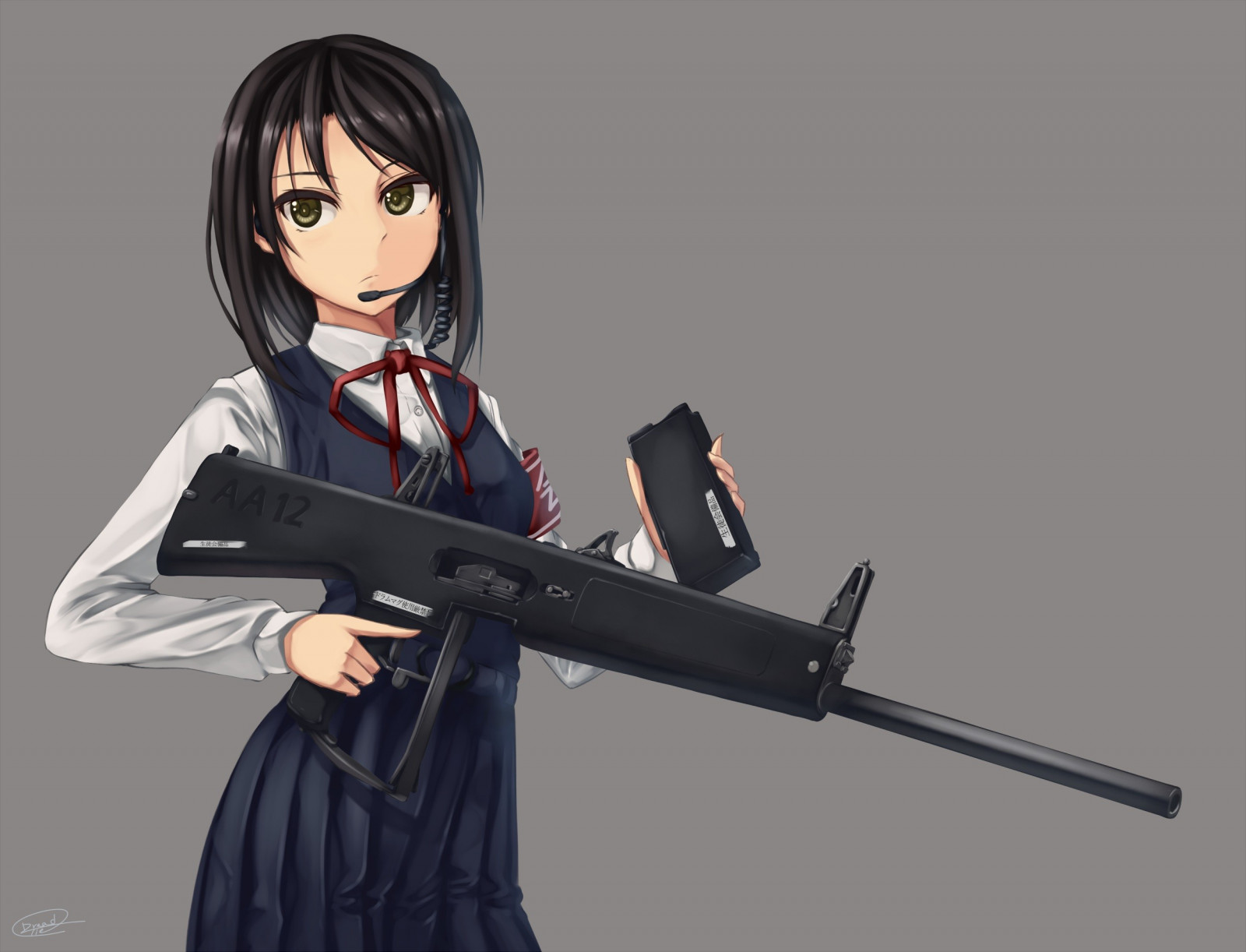 Tapety : dívka, anime, automatický, zbraň, mladý 2500x1910 ...