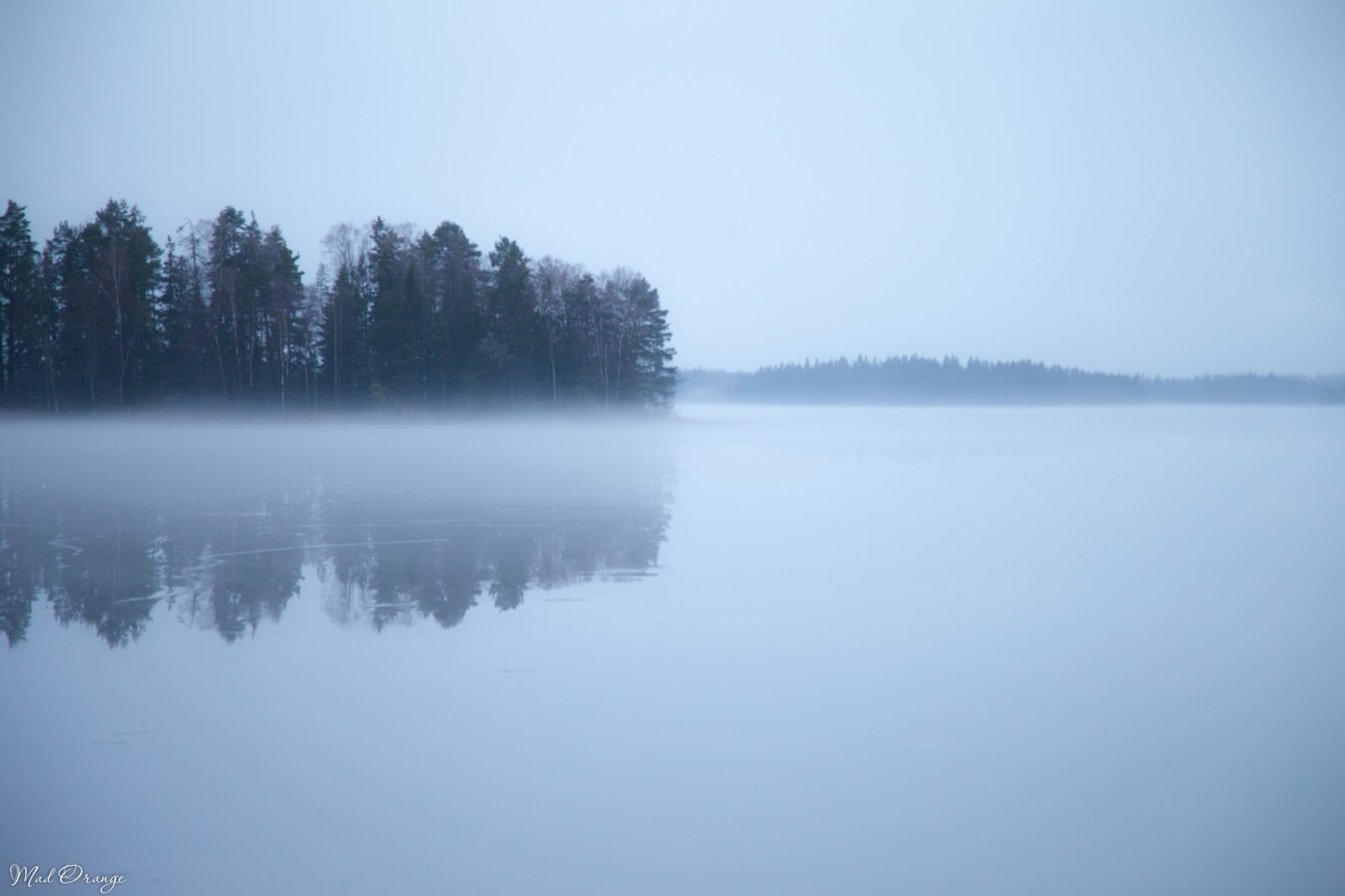 Wallpaper : trees, winter, lake, cold, ice, water, fog, pine, evening ...