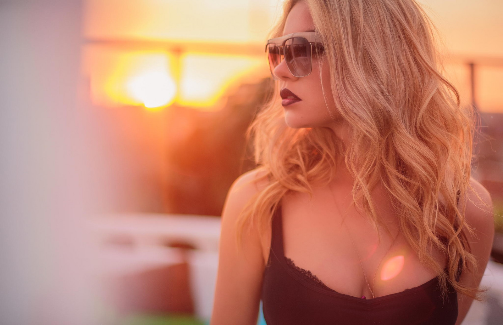Wallpaper Women Model Portrait Blonde Sunset Long Hair
