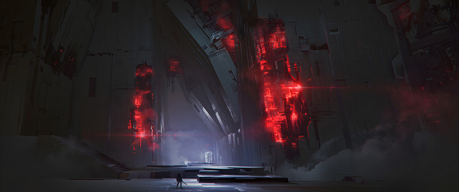 배경 화면 : Ghostrunner 2, 505 게임, 울트라 와이드, 사이버 펑크, 미래의, 컨셉 아트 3440x1440 ...