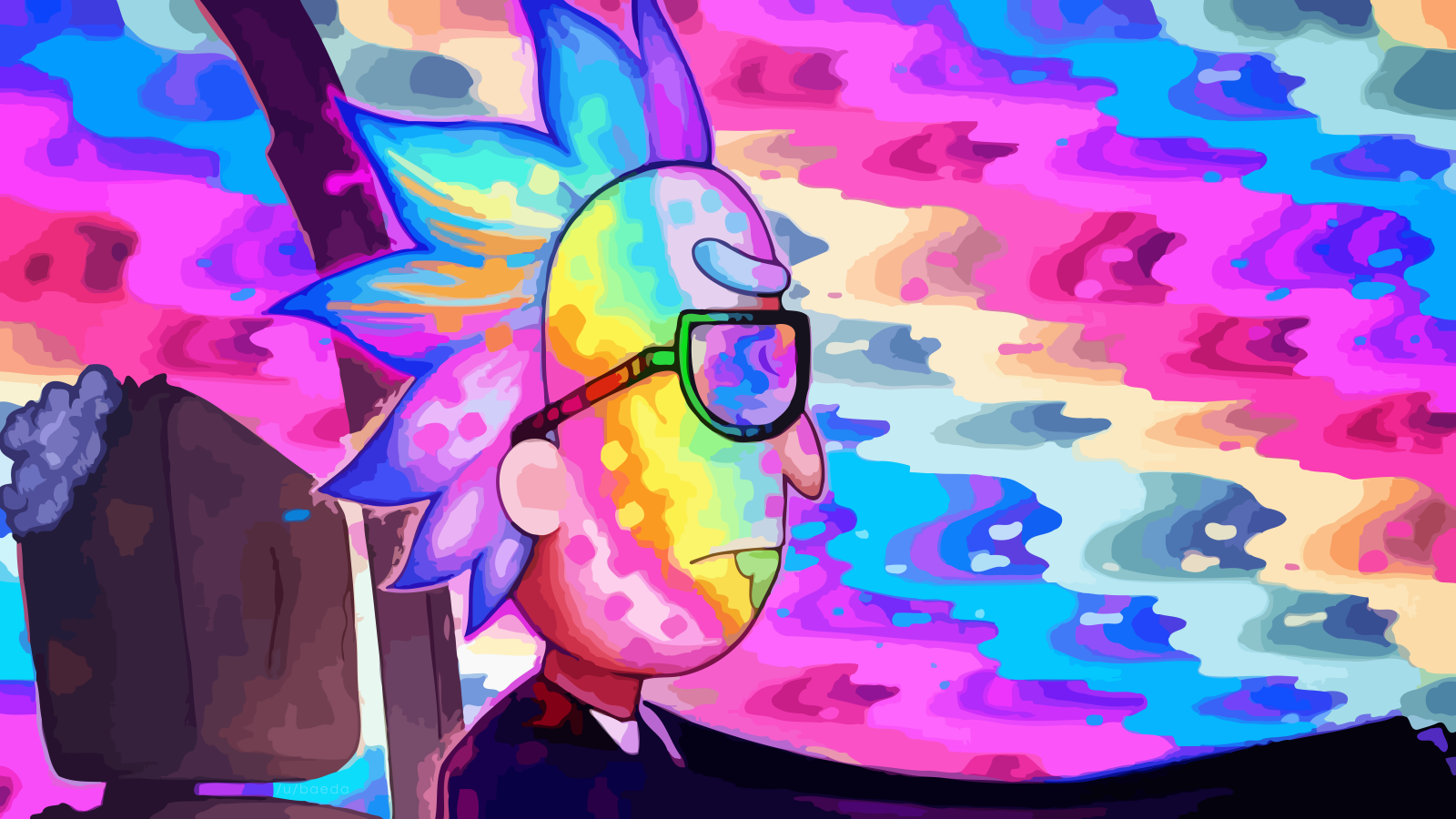 Wallpaper Rick And Morty Run For Jewels Vector Graphics Car Rainbows 8000x4500