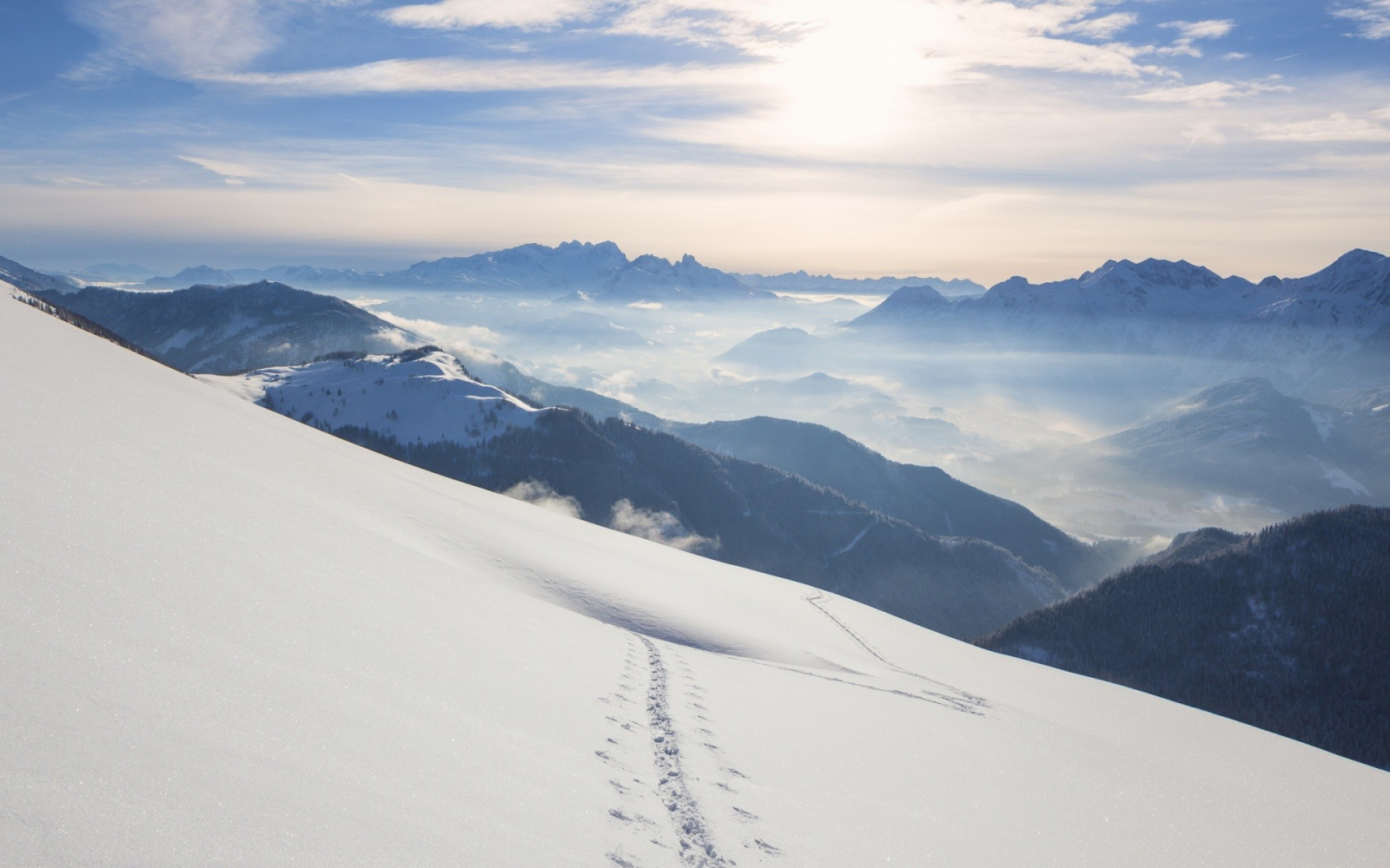 Bakgrundsbilder : landskap, bergen, natur, snö, vinter-, moln, is ...