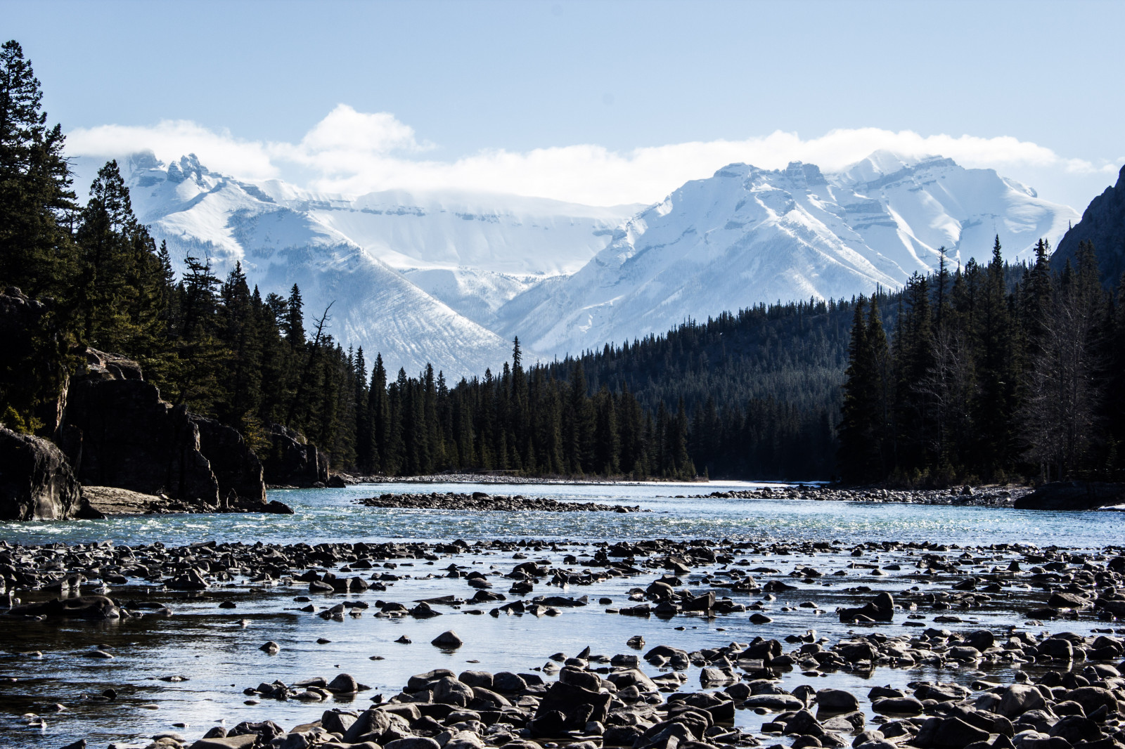 Wallpaper : morning, Canada, mountains, green, nature, river, Alberta ...