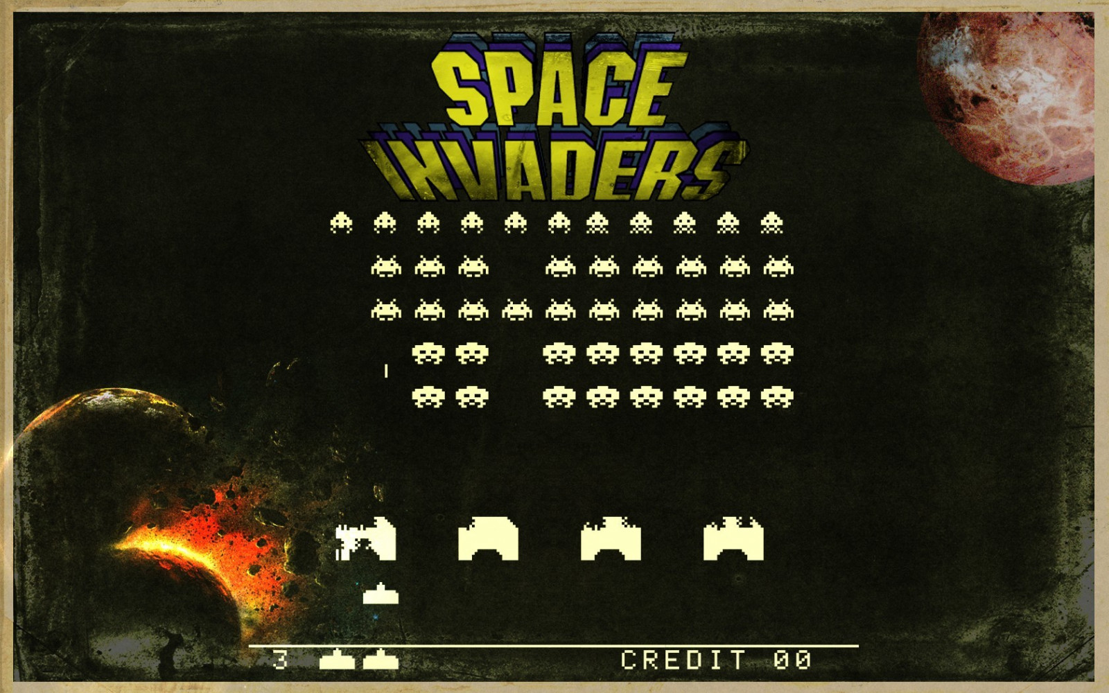 Wallpaper : Video game, teks, space Invaders, game retro, screenshot ...