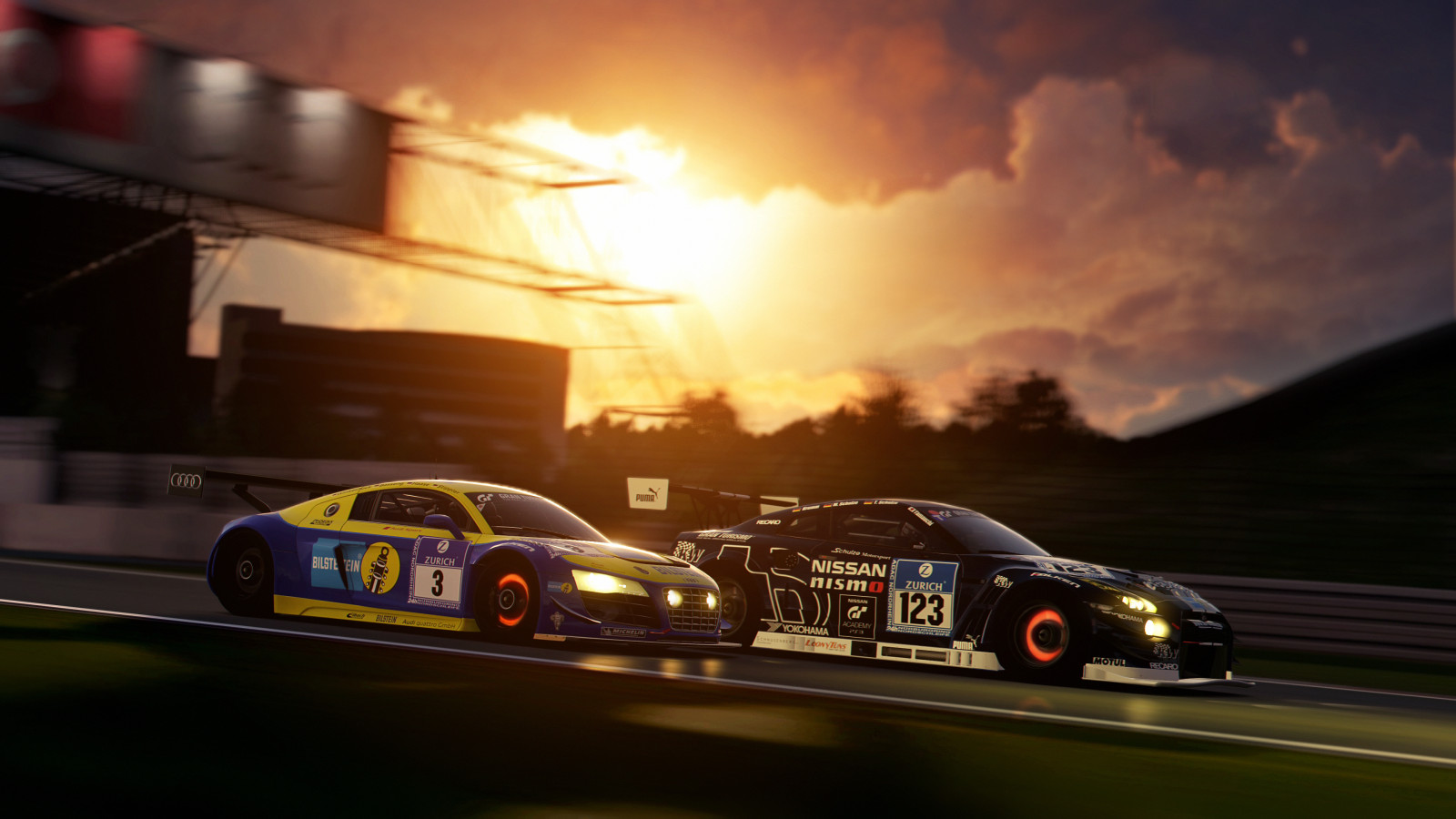 Wallpaper : sunset, Nissan, Audi, GTR, r8, nordschleife, nurburgring ...