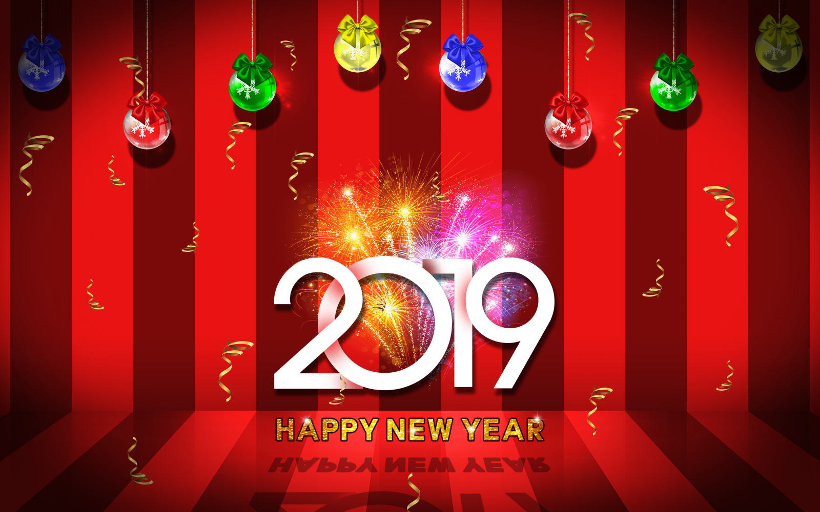 Wallpaper : New Year, 2019 Year, colorful, numbers 3840x2400 - Azumi ...
