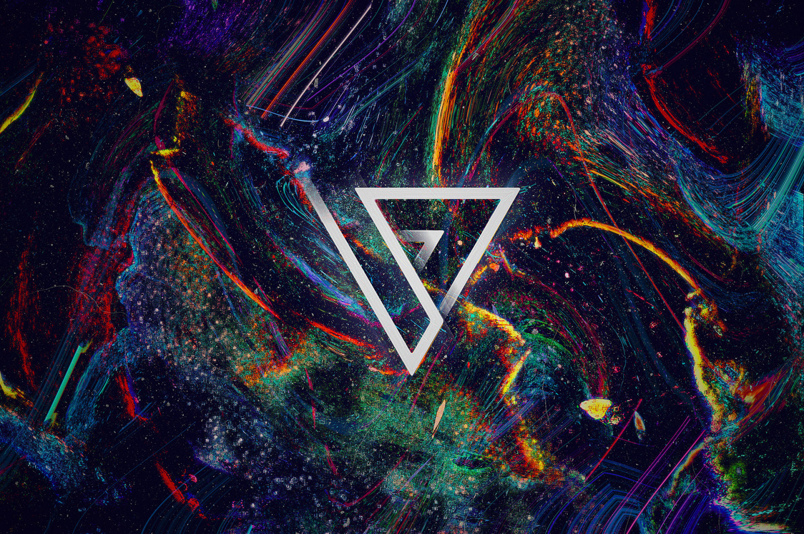 Wallpaper : Nidia Dias, geometri, bentuk, warna-warni, debu, segi tiga ...