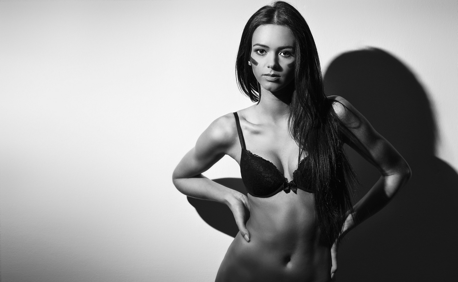 Wallpaper Women Long Hair Brunette Fashion Lingerie Person