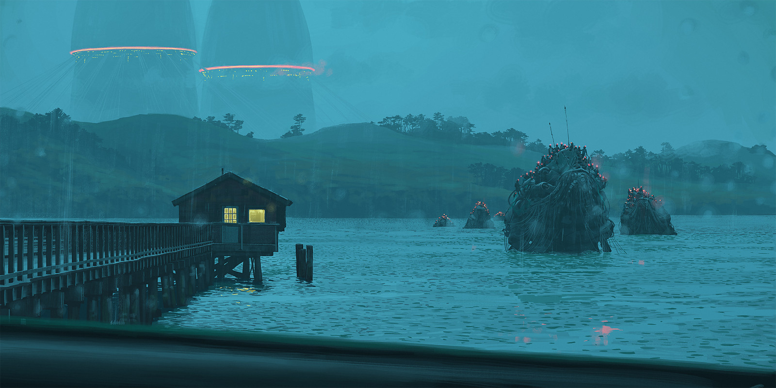 배경 화면 : Simon Stalenhag, 디지털 페인팅, 묵시적인, 로봇, 기계 인간 2560x1280 - ciprriano ...