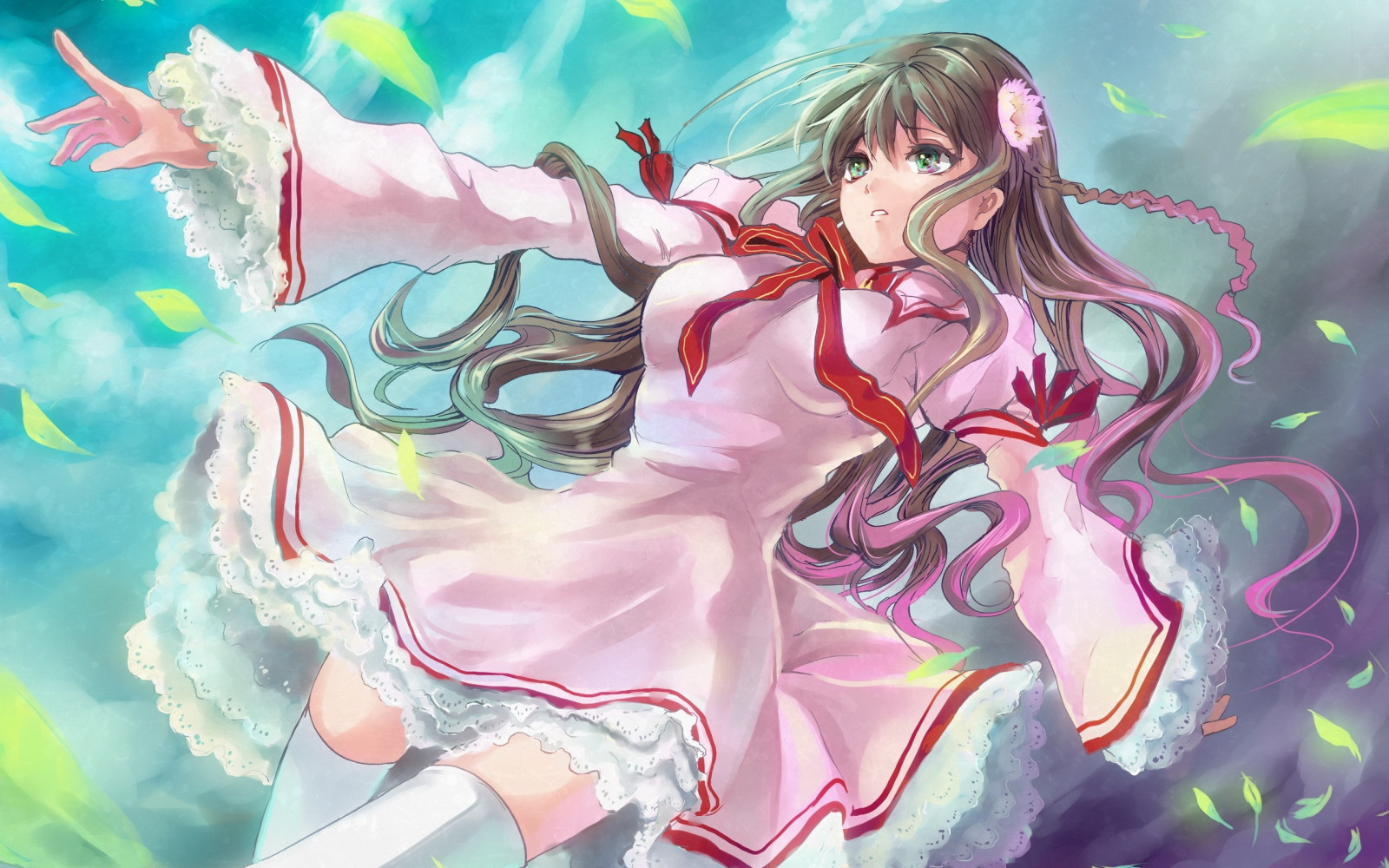 Hình nền : Anime, con gái, ren, lá, Gió, không gian 2560x1600 - wallup ...
