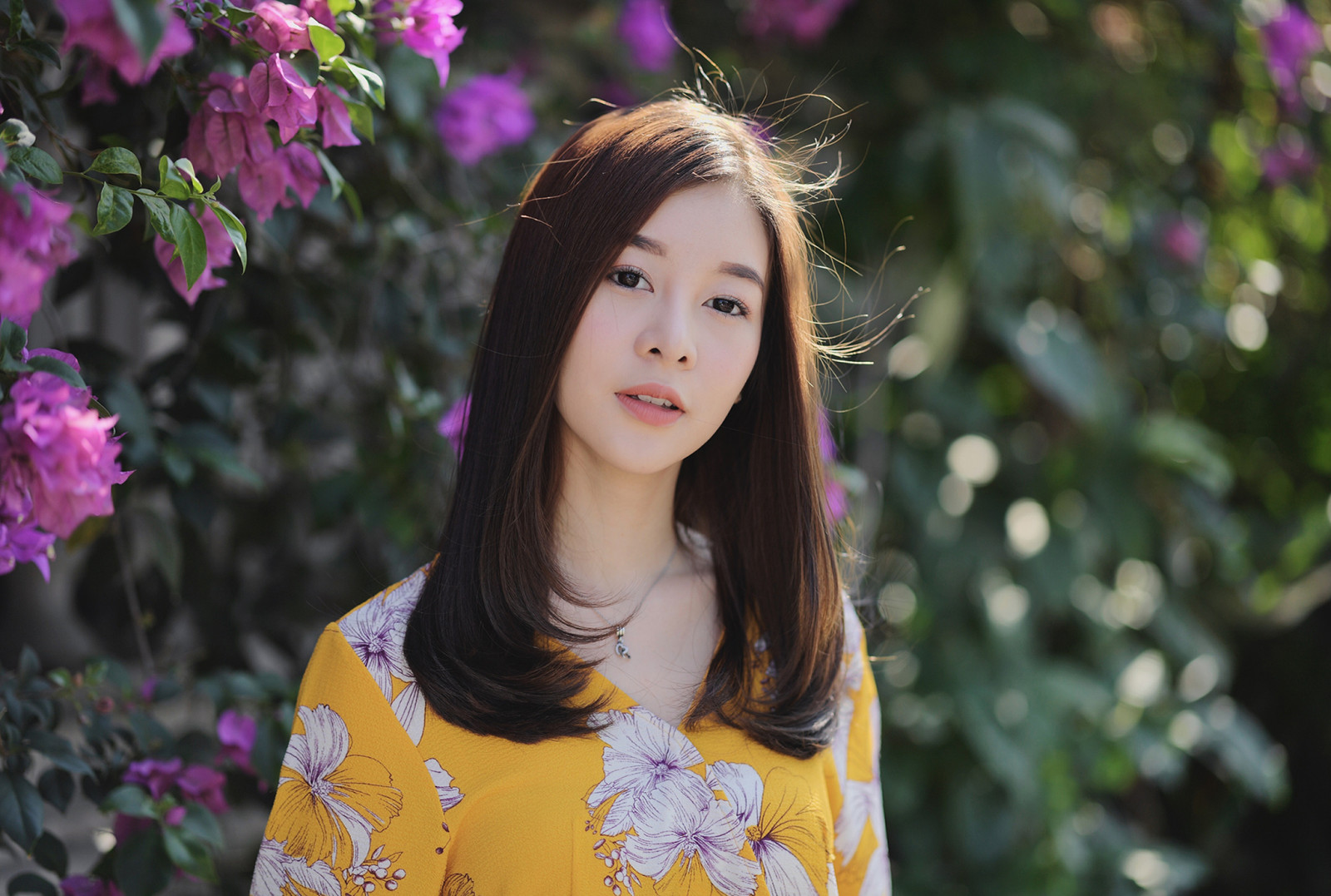 Wallpaper Model Brunette Asian Portrait Looking At Viewer