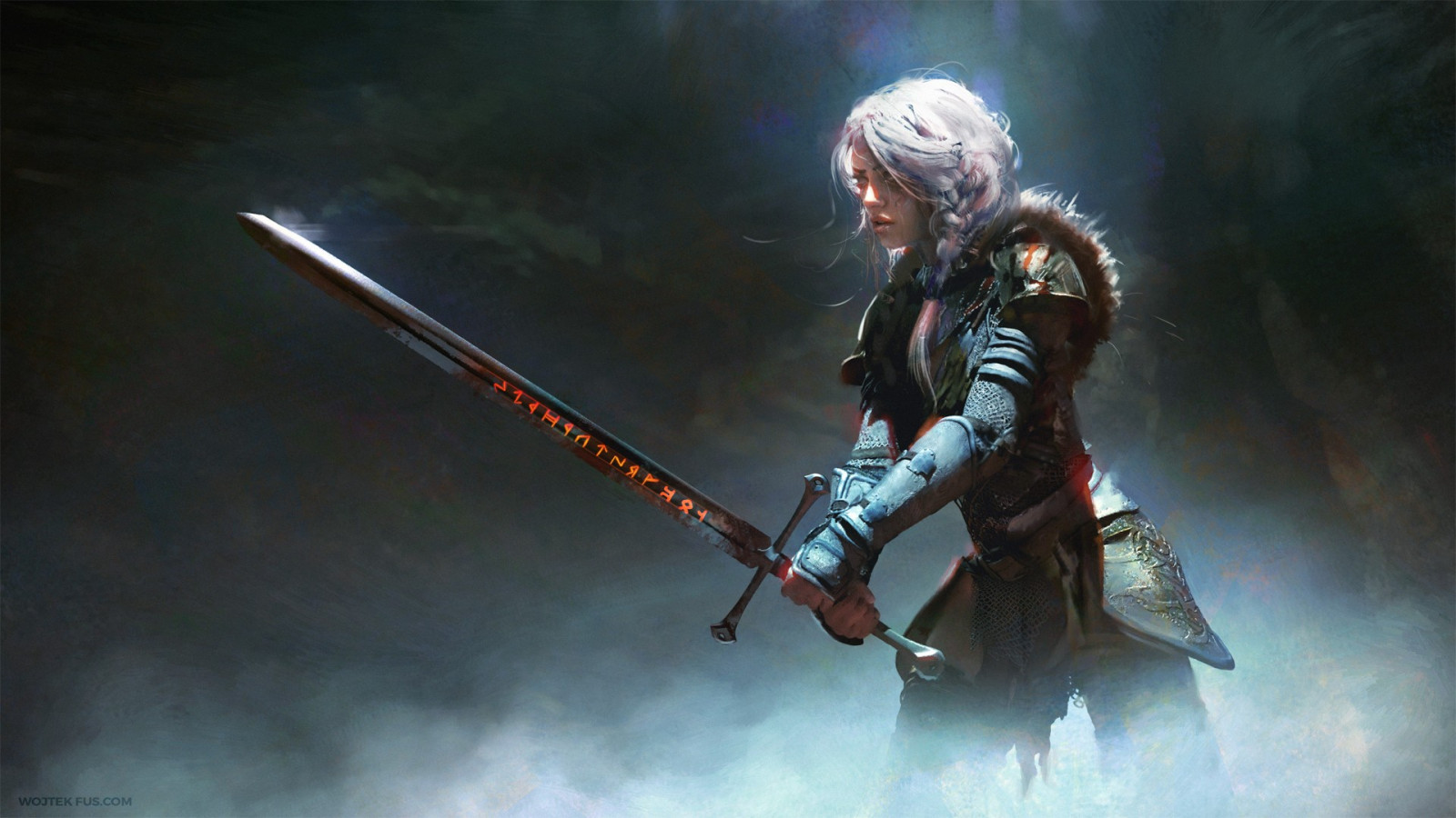 Wallpaper : fantasy art, warrior, sword, armor, The Witcher, Ciri ...