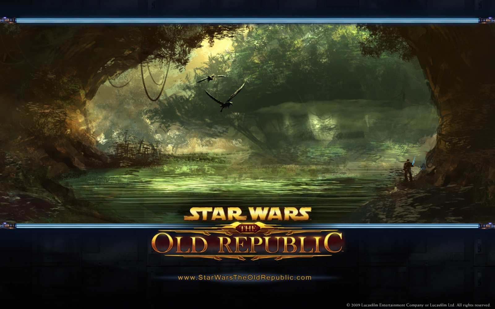Wallpaper Star Wars The Old Republic Birds Trees River Cave