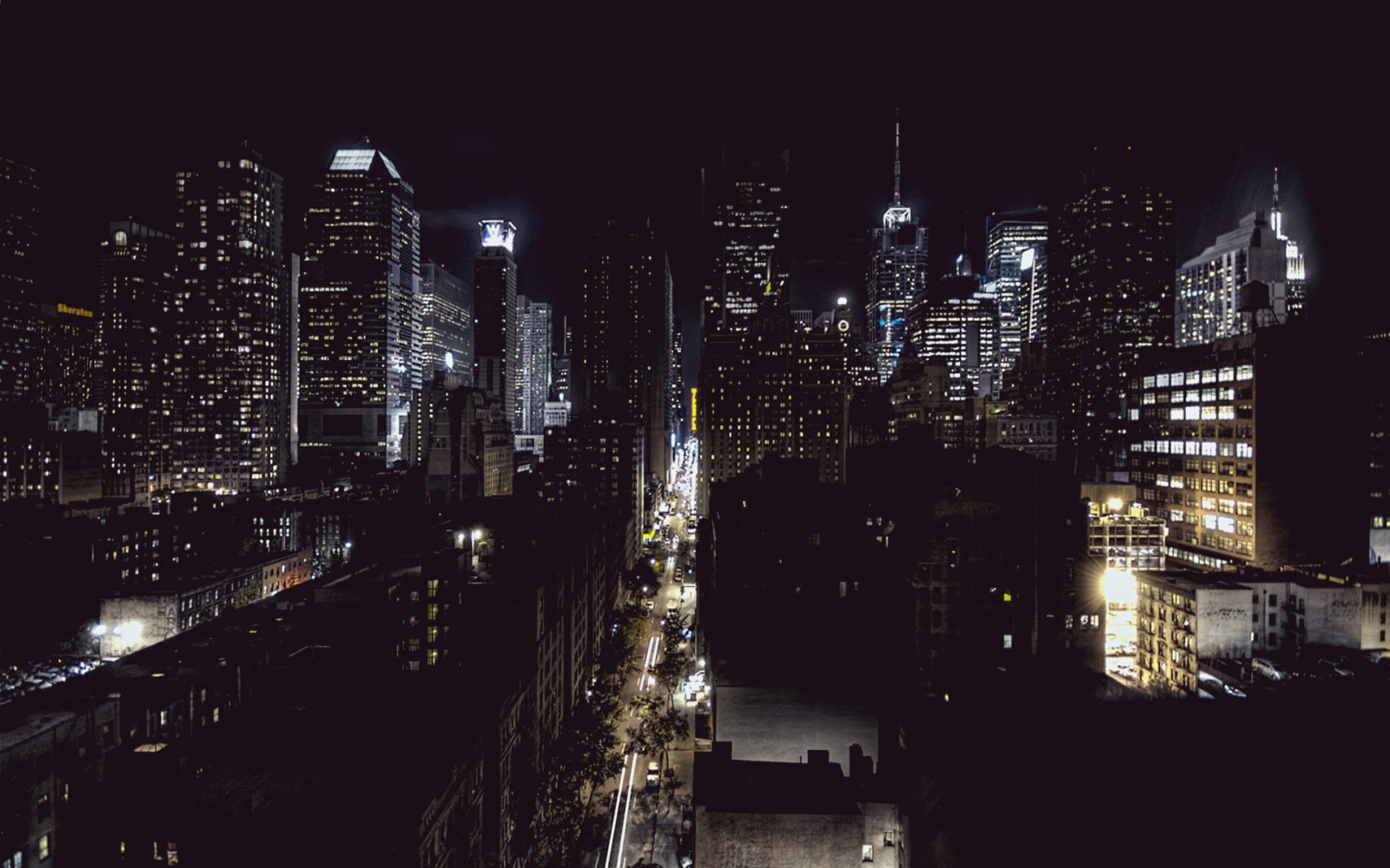 Wallpaper : Cityscape, malam, refleksi, kaki langit, pencakar langit ...