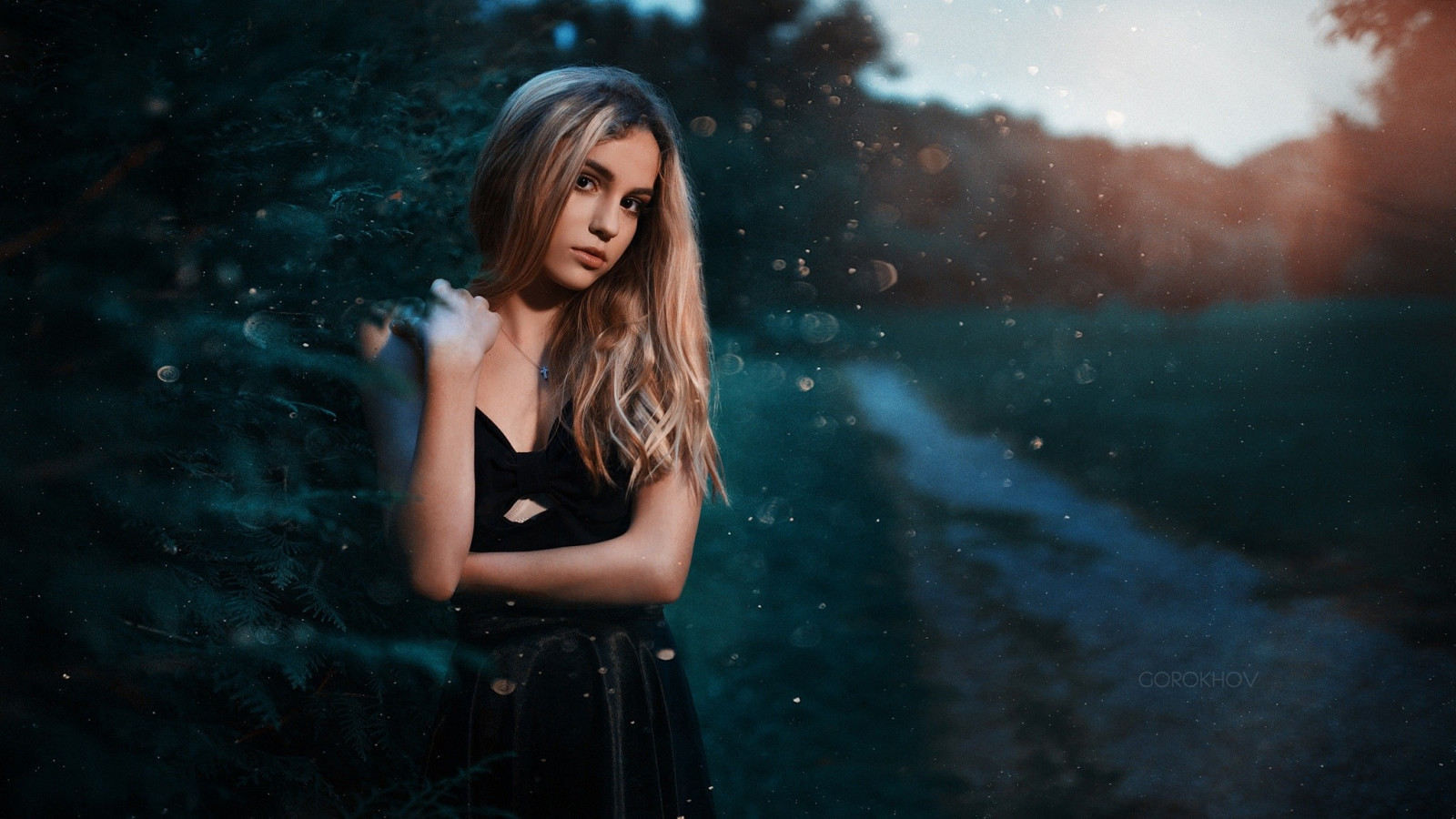 Wallpaper Sunlight Women Model Depth Of Field Dress Blue Ivan