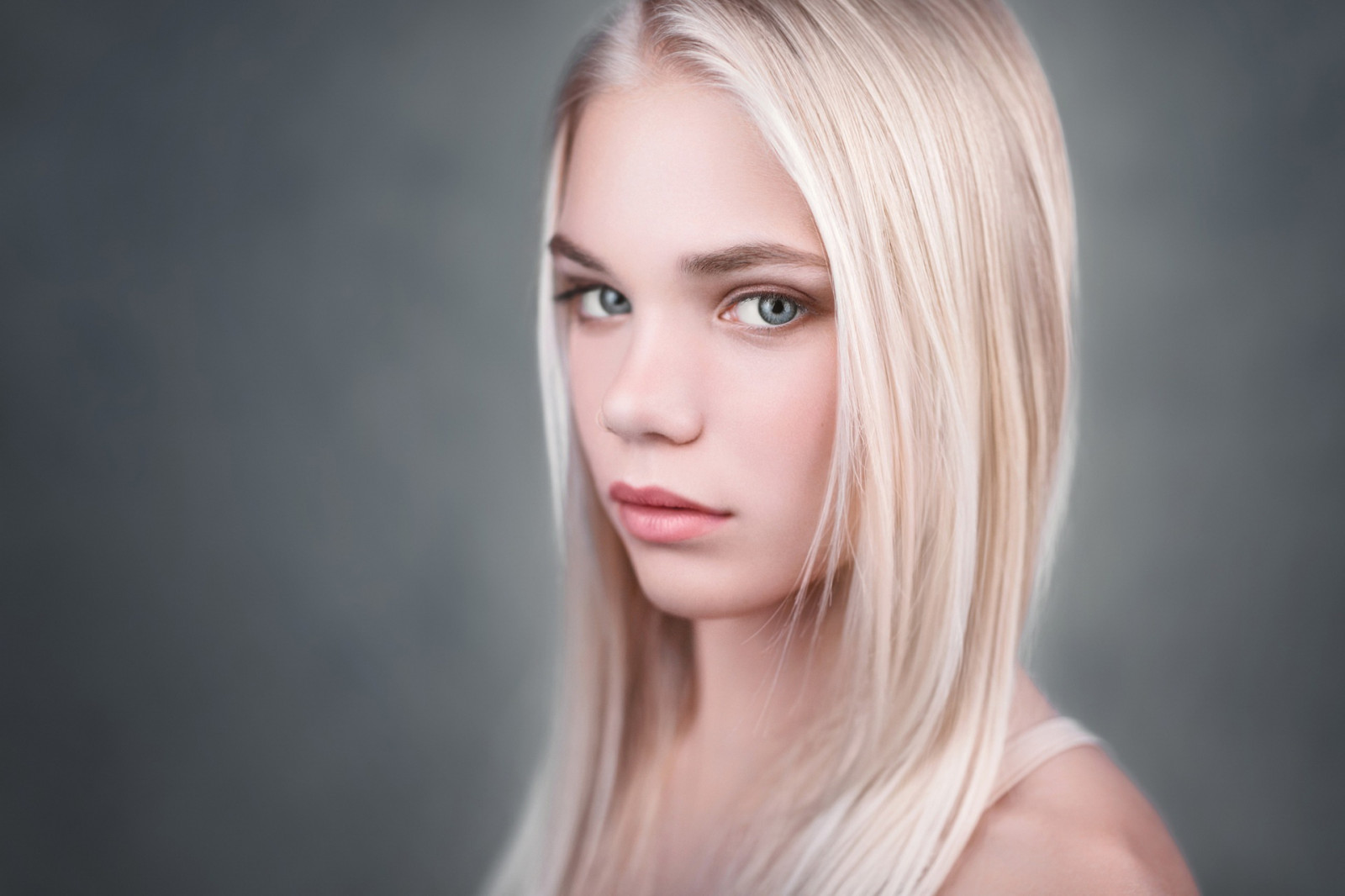 Bakrunner : portrett, blond, enkel bakgrunn, ansikt, kvinner, modell ...