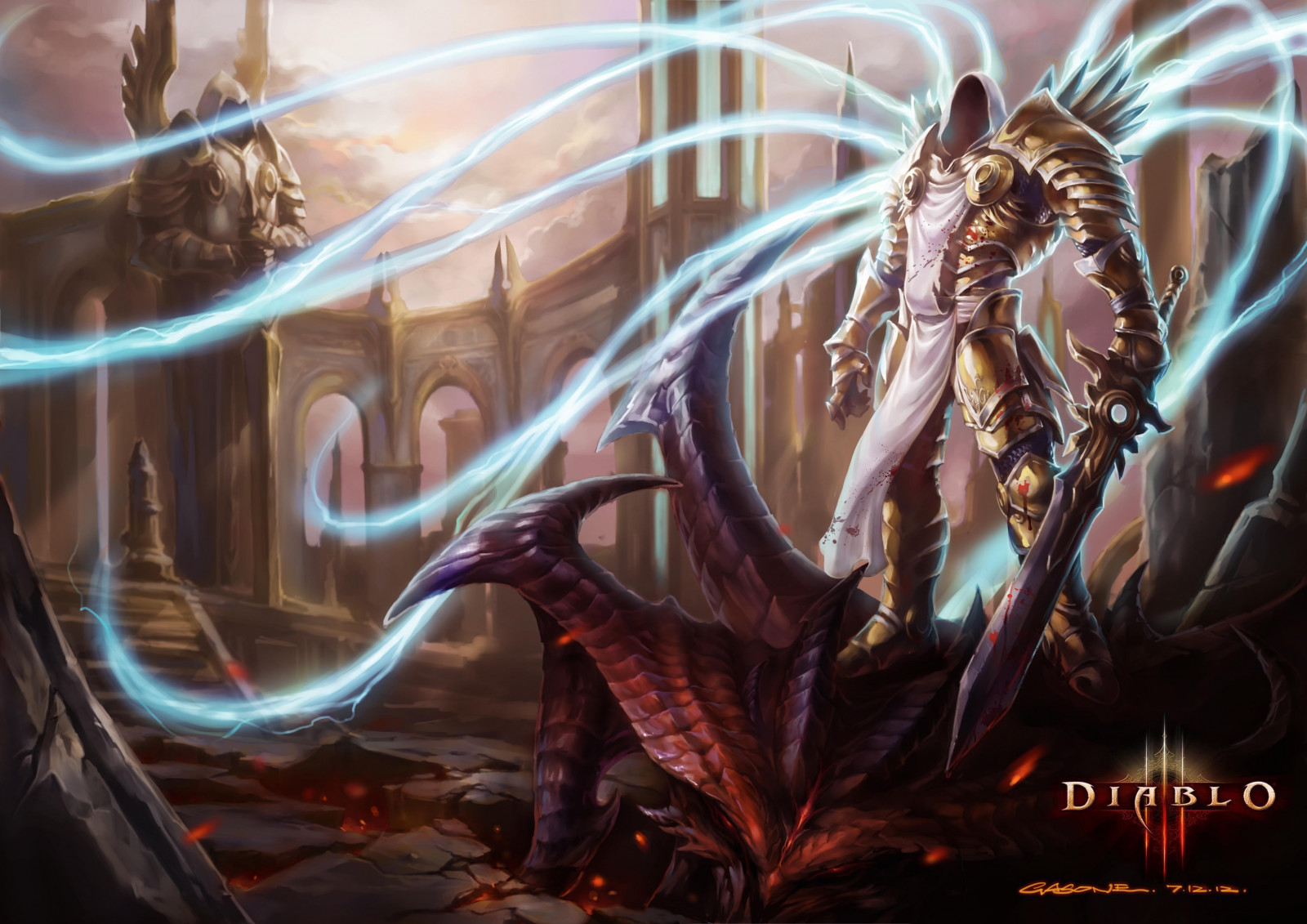 Wallpaper : anime, dragon, Diablo III, mythology, Diablo 3 Reaper of ...