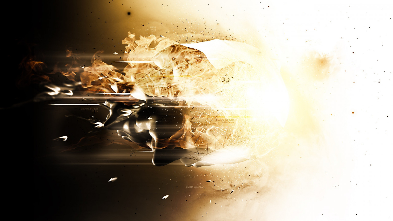 Wallpaper : explosion, debris, flying, form, figure 2560x1440 - wallup ...