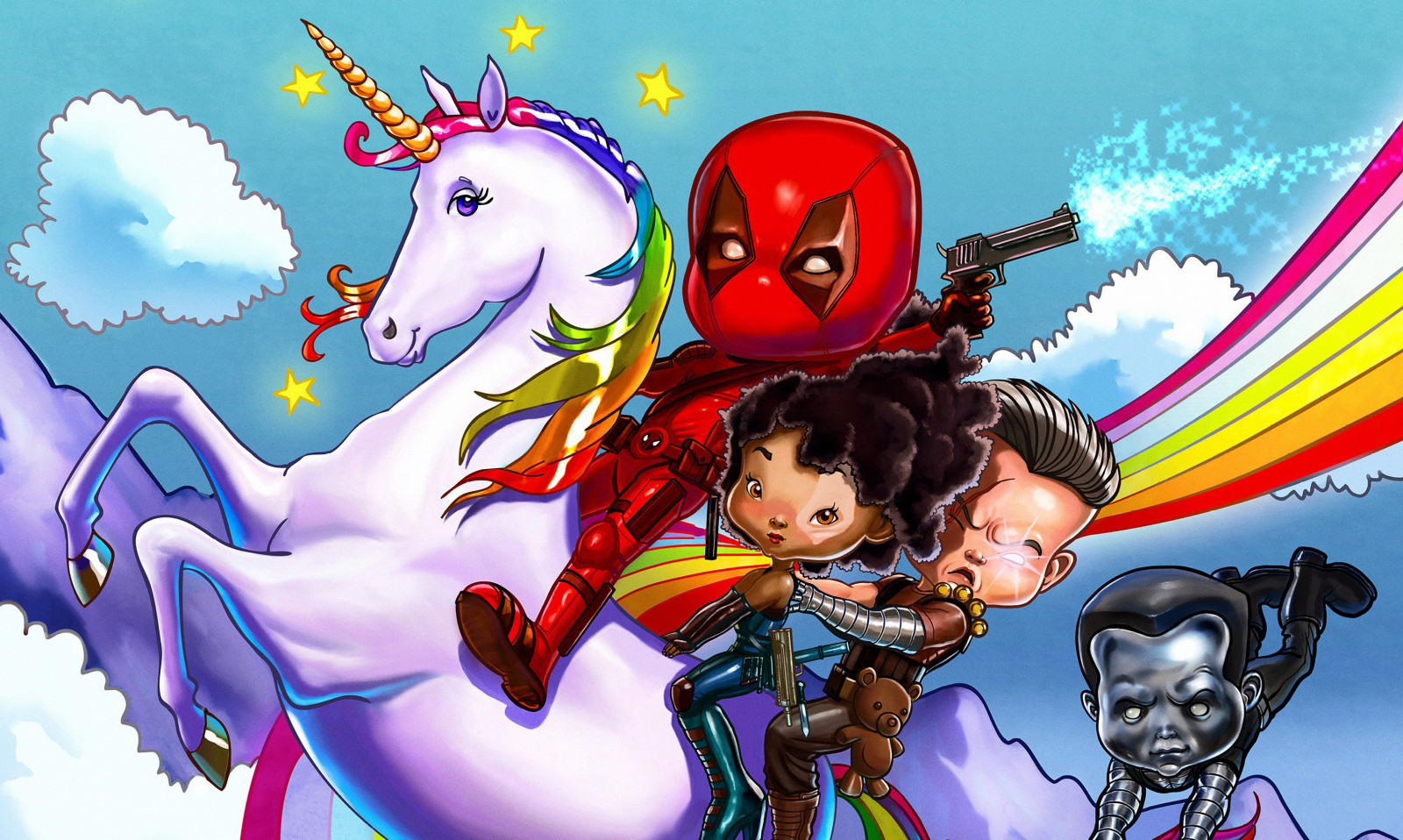 Wallpaper Deadpool 2 Wade Wilson Colossus Cable Fan Art Artwork