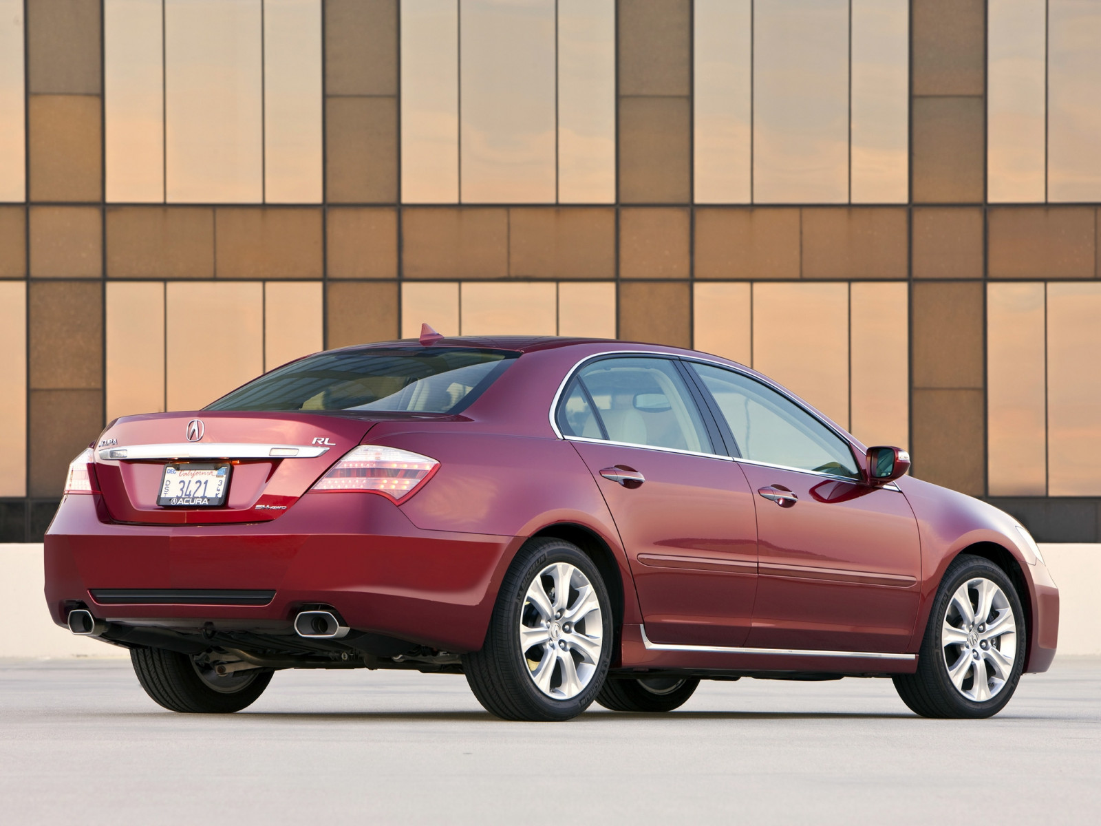 Wallpaper : acura, RL, red, rear view, auto, style, building 2048x1536 ...