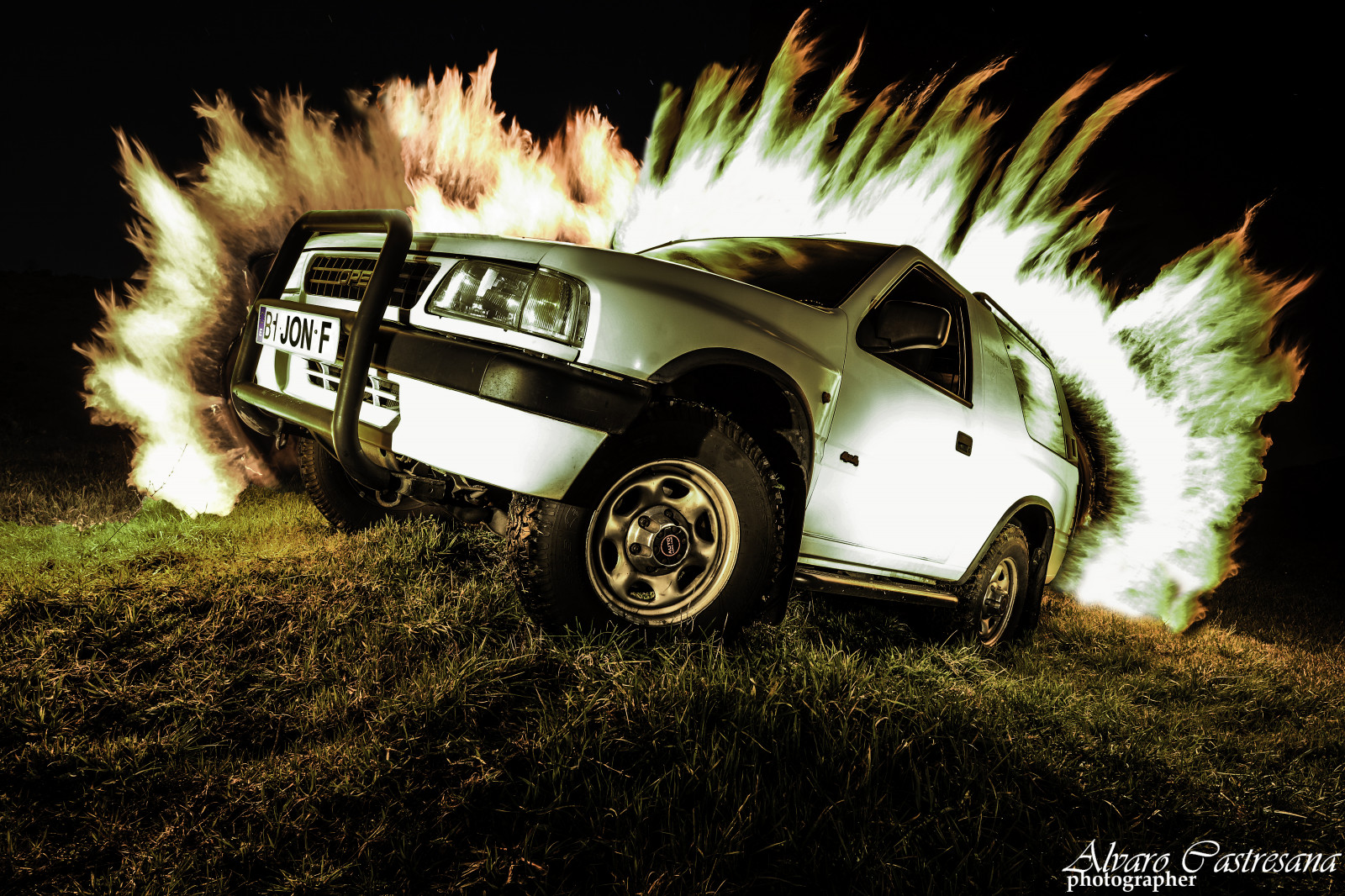 Wallpaper : landscape, painting, night, nature, car, reflection, 4x4 ...