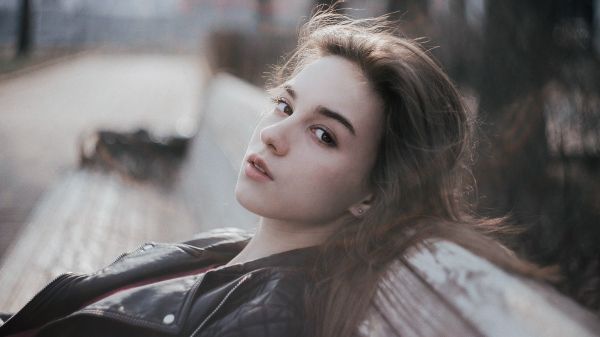 Wallpaper Women Brunette Brown Eyes Looking At Viewer Open Mouth