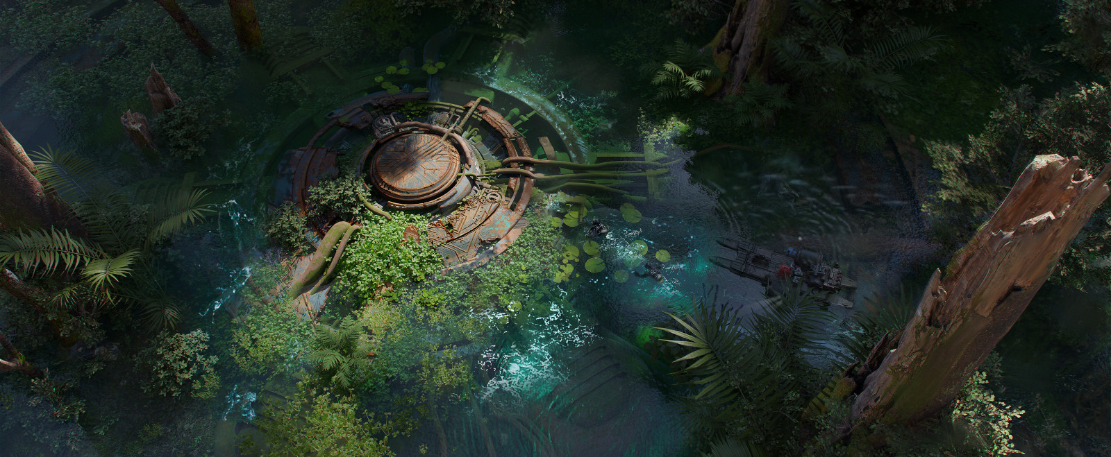 Wallpaper : artwork, digital art, decay, nature 3840x1583 - DarkDoomMan ...